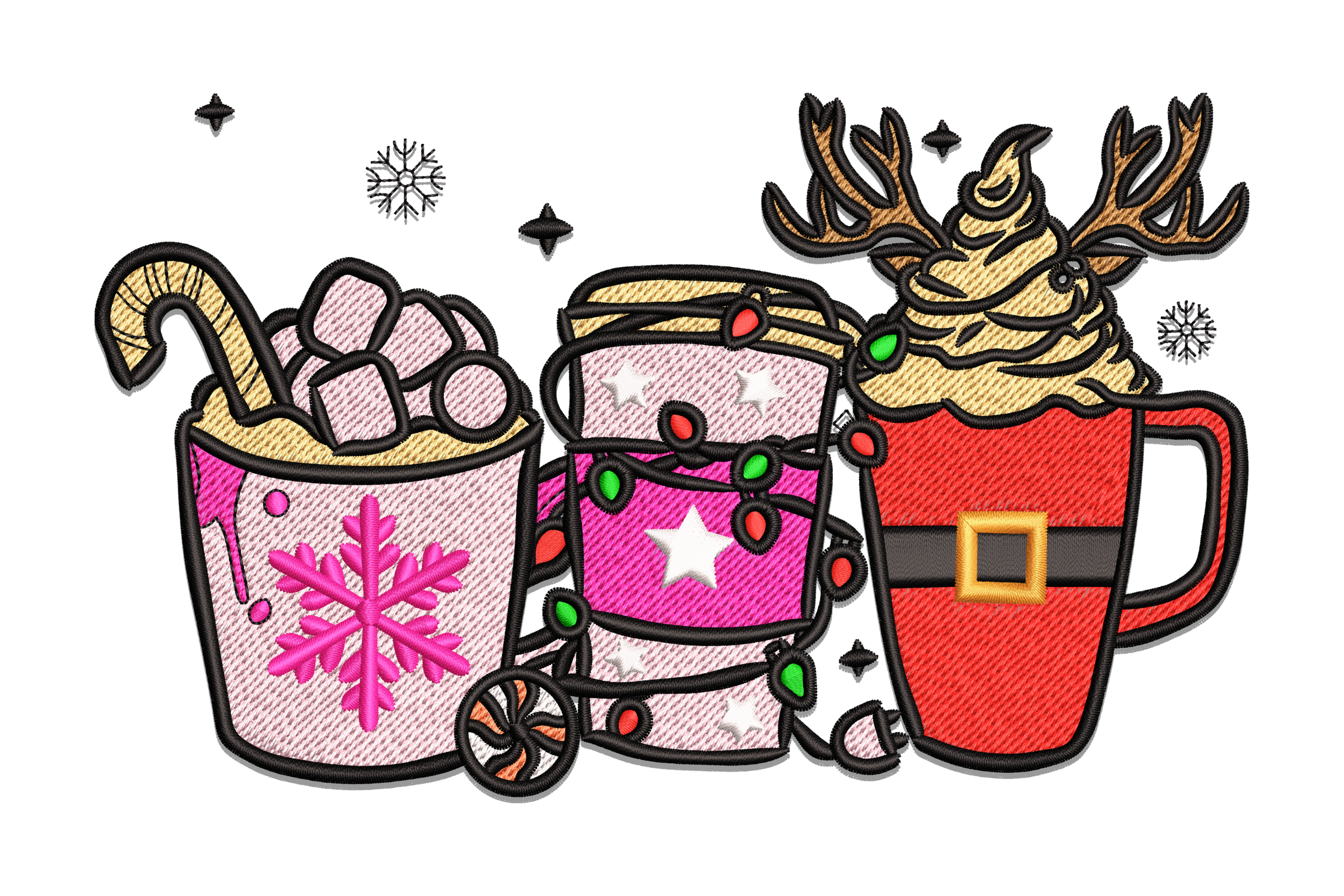 Free Christmas Hot Cocoa Mug Embroidery Design
