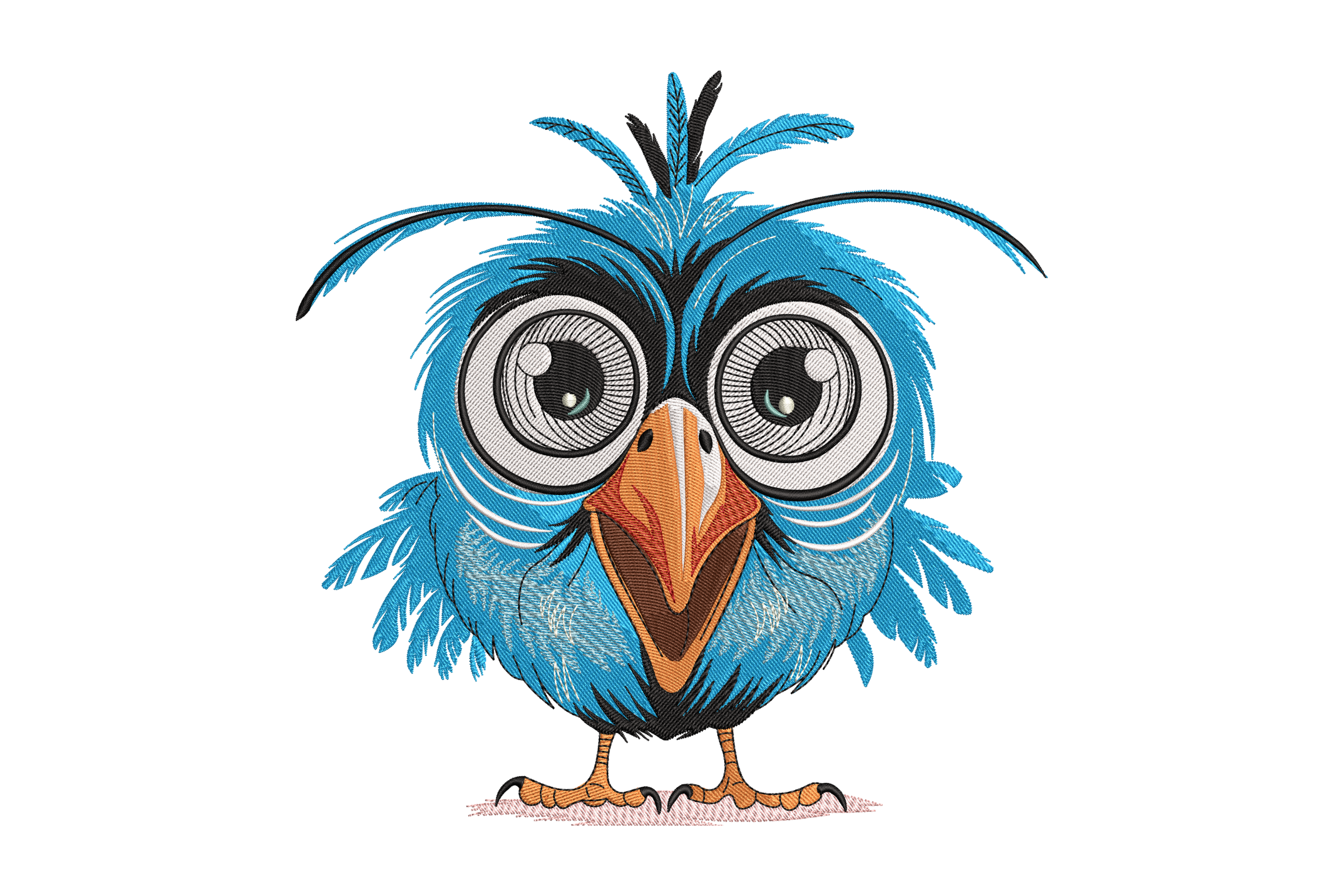 Cute Blue Bird Embroidery Design