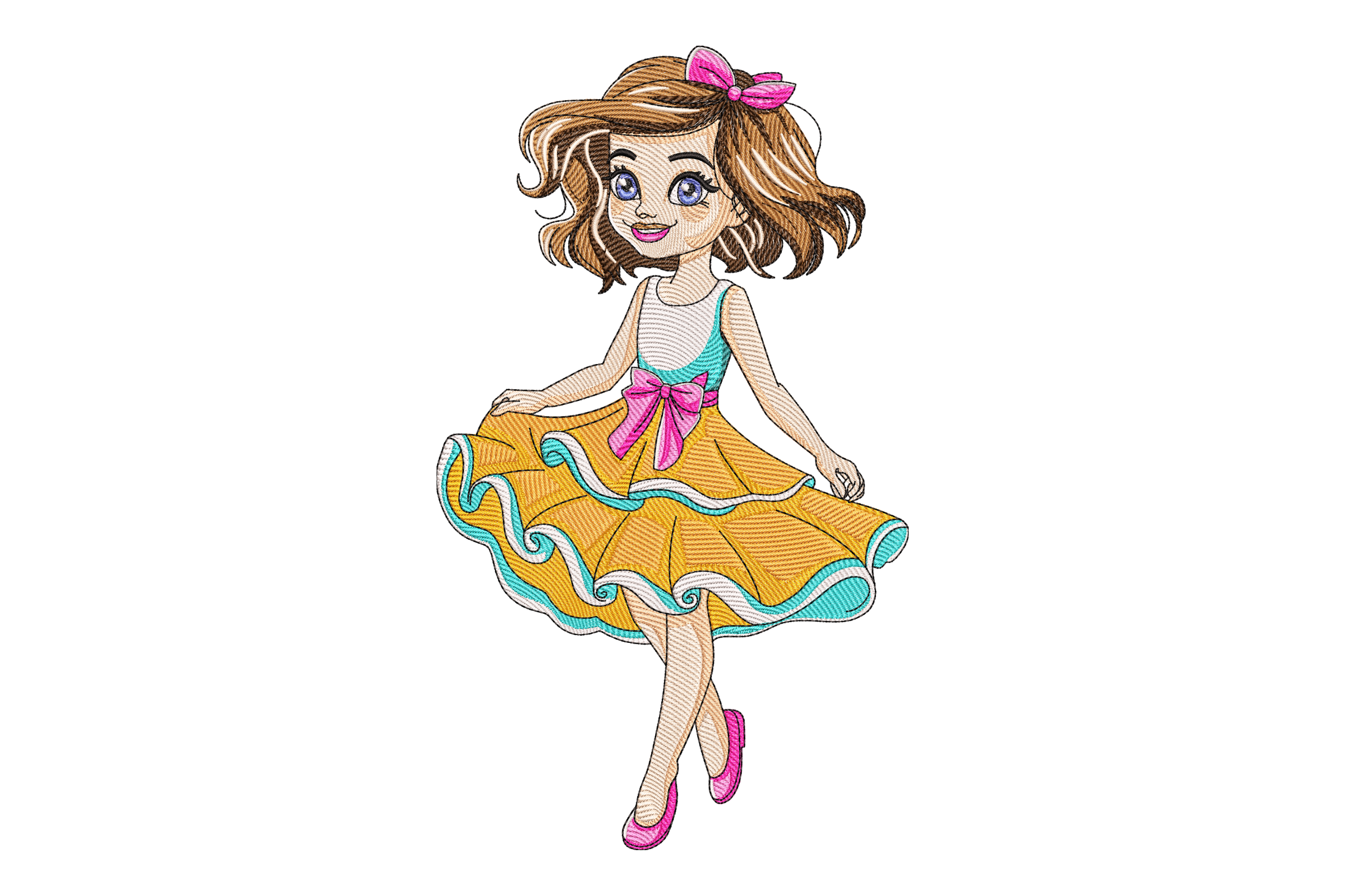 Dancing Girl Embroidery Design