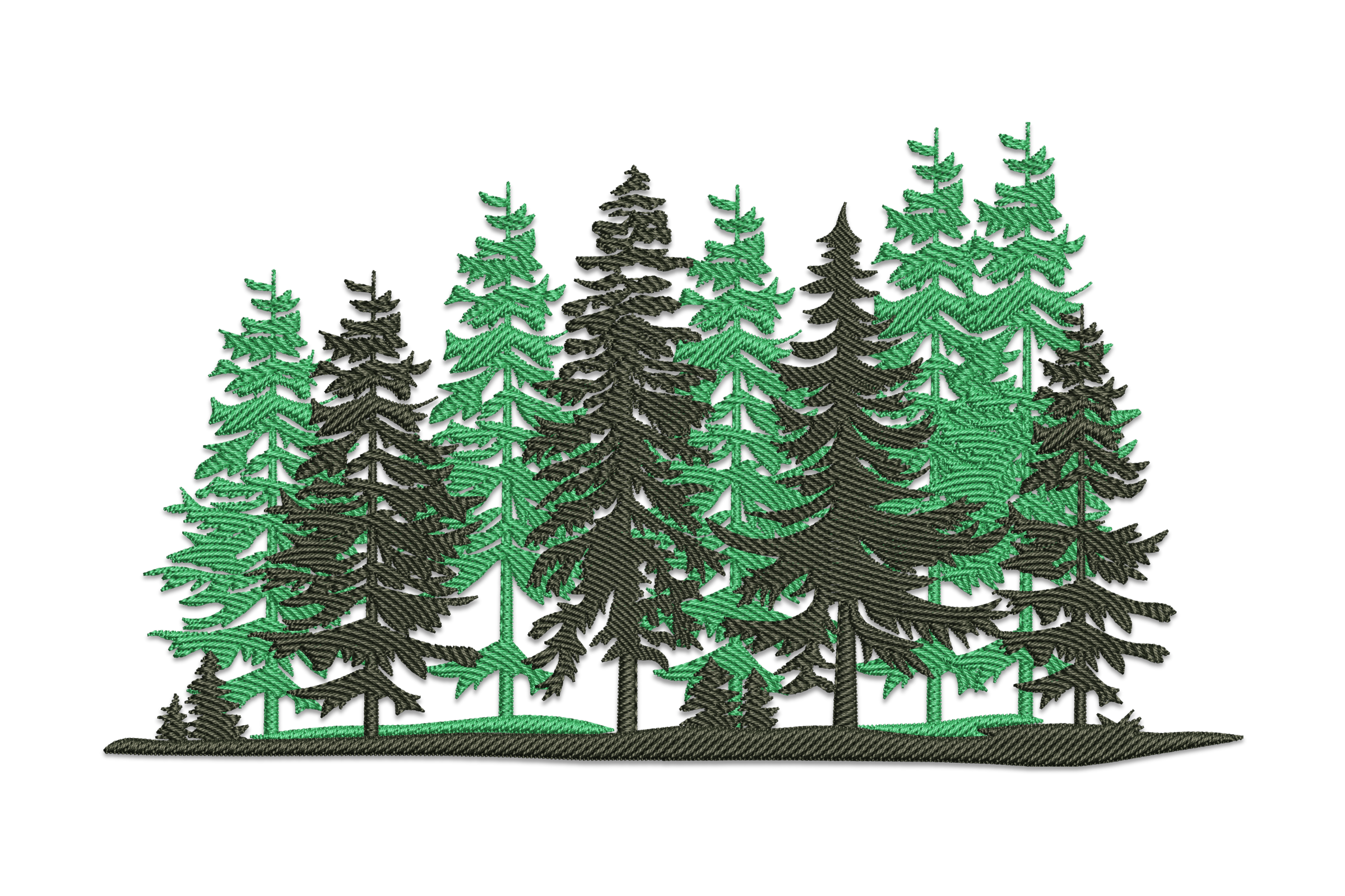 Evergreen Pine Forest Machine Embroidery Design