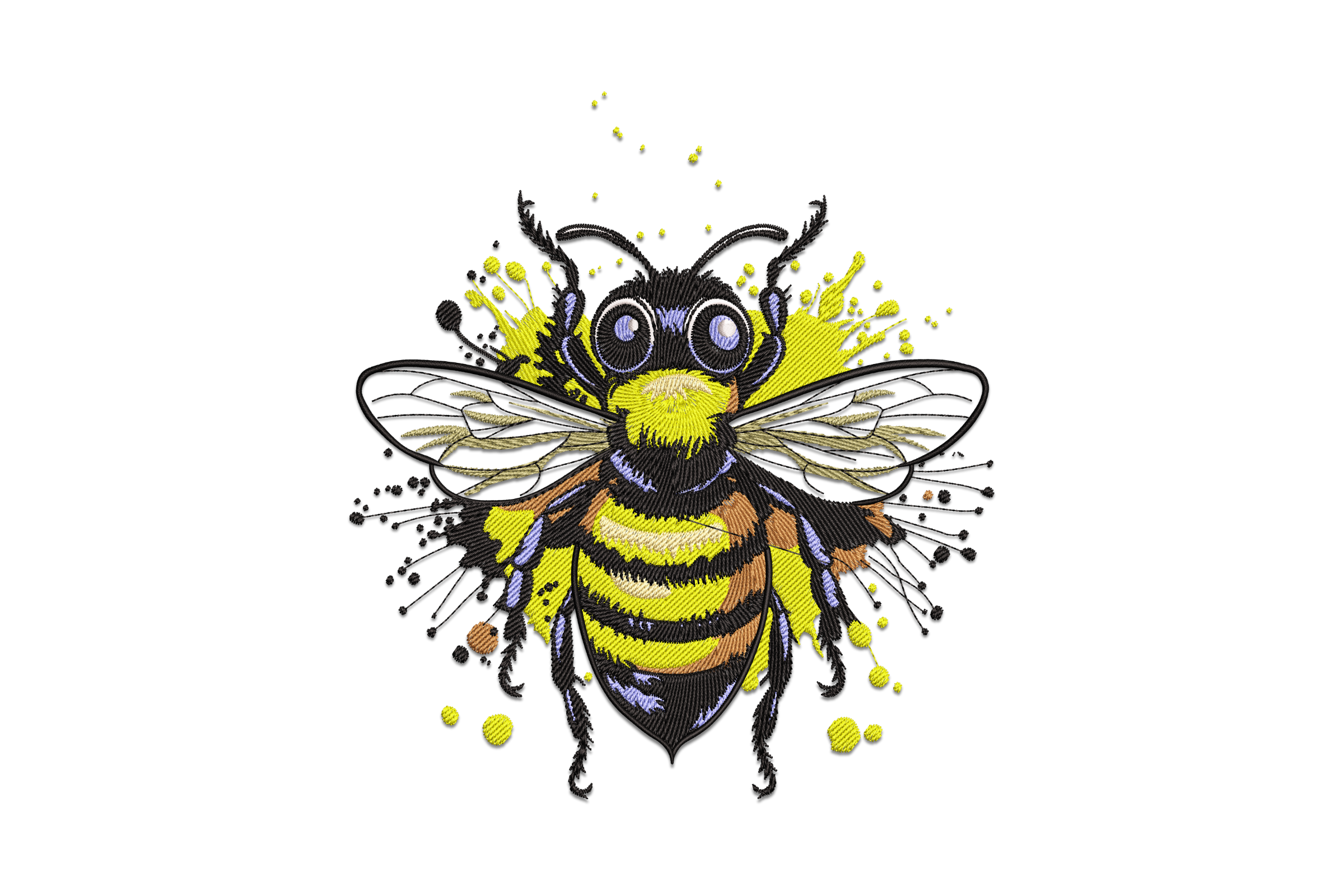 Graffiti Bee Embroidery Design
