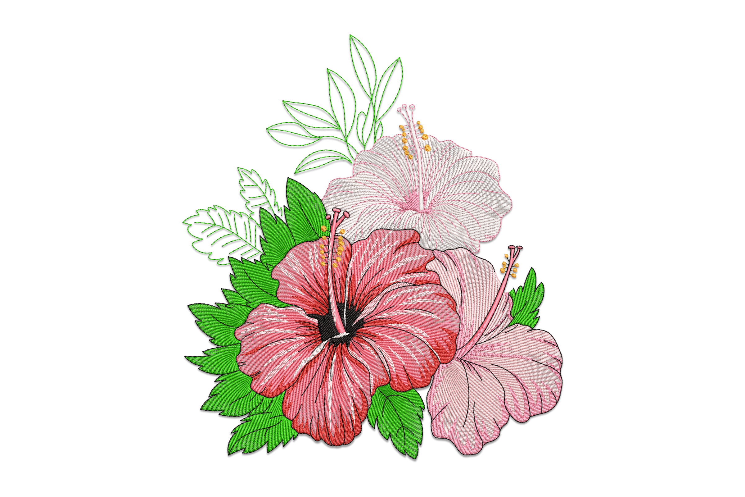 Hibiscus Flower Machine Embroidery Design