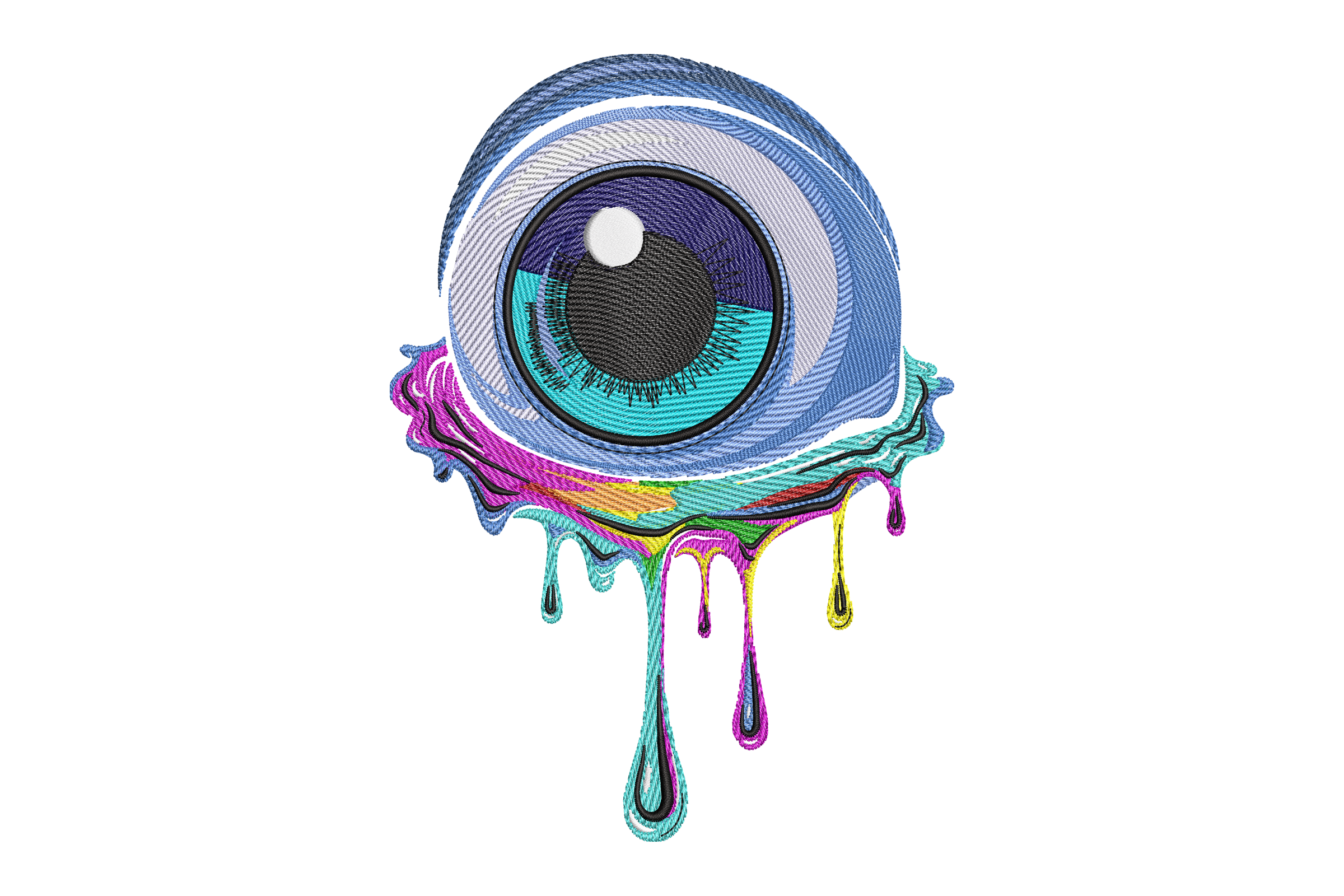 Melting Eye Embroidery Design