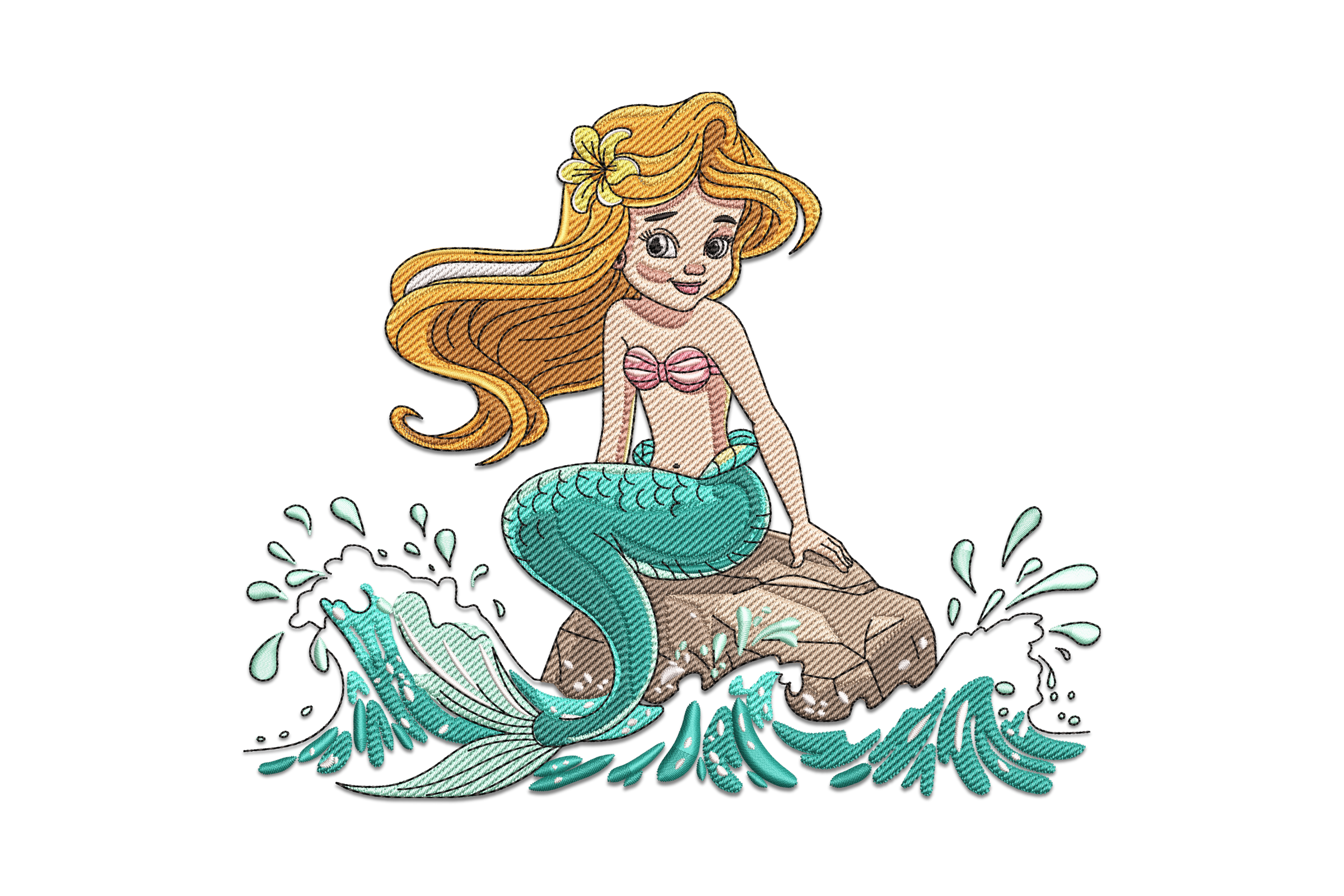 Mermaid Girl Embroidery Design