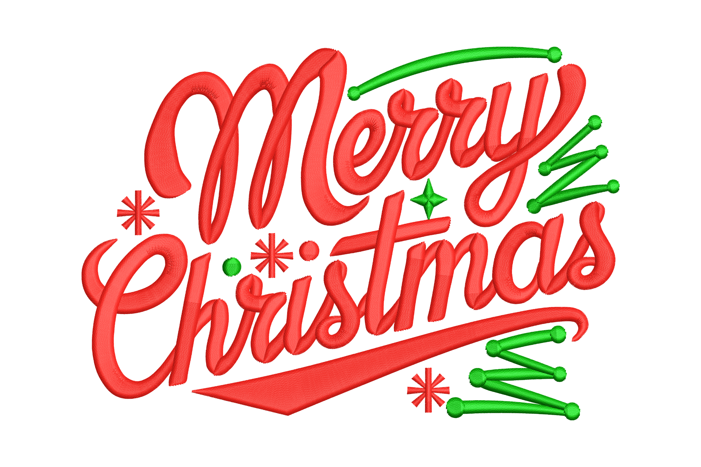 Merry Christmas Script Embroidery Design