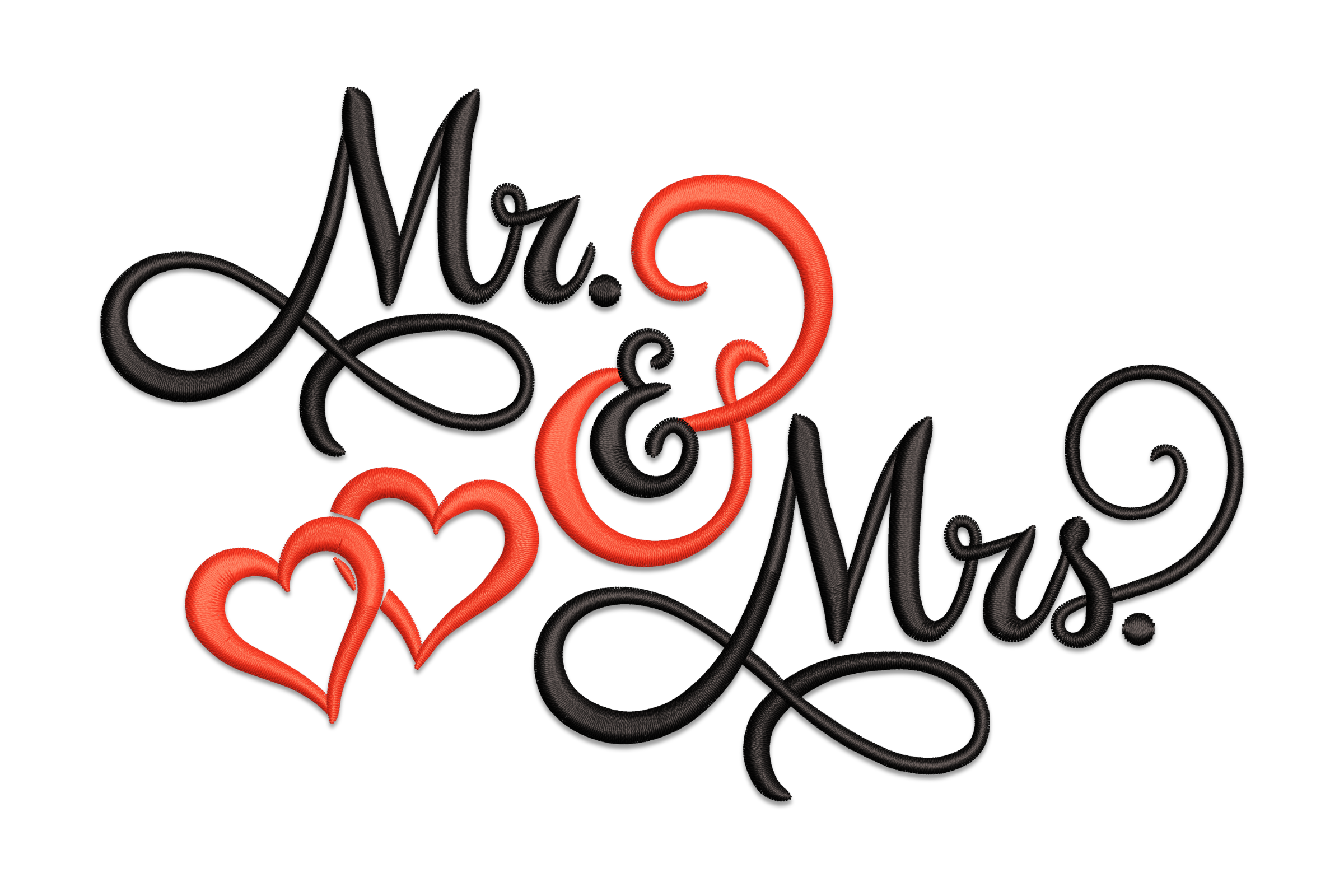 Mr. & Mrs. Embroidery Design