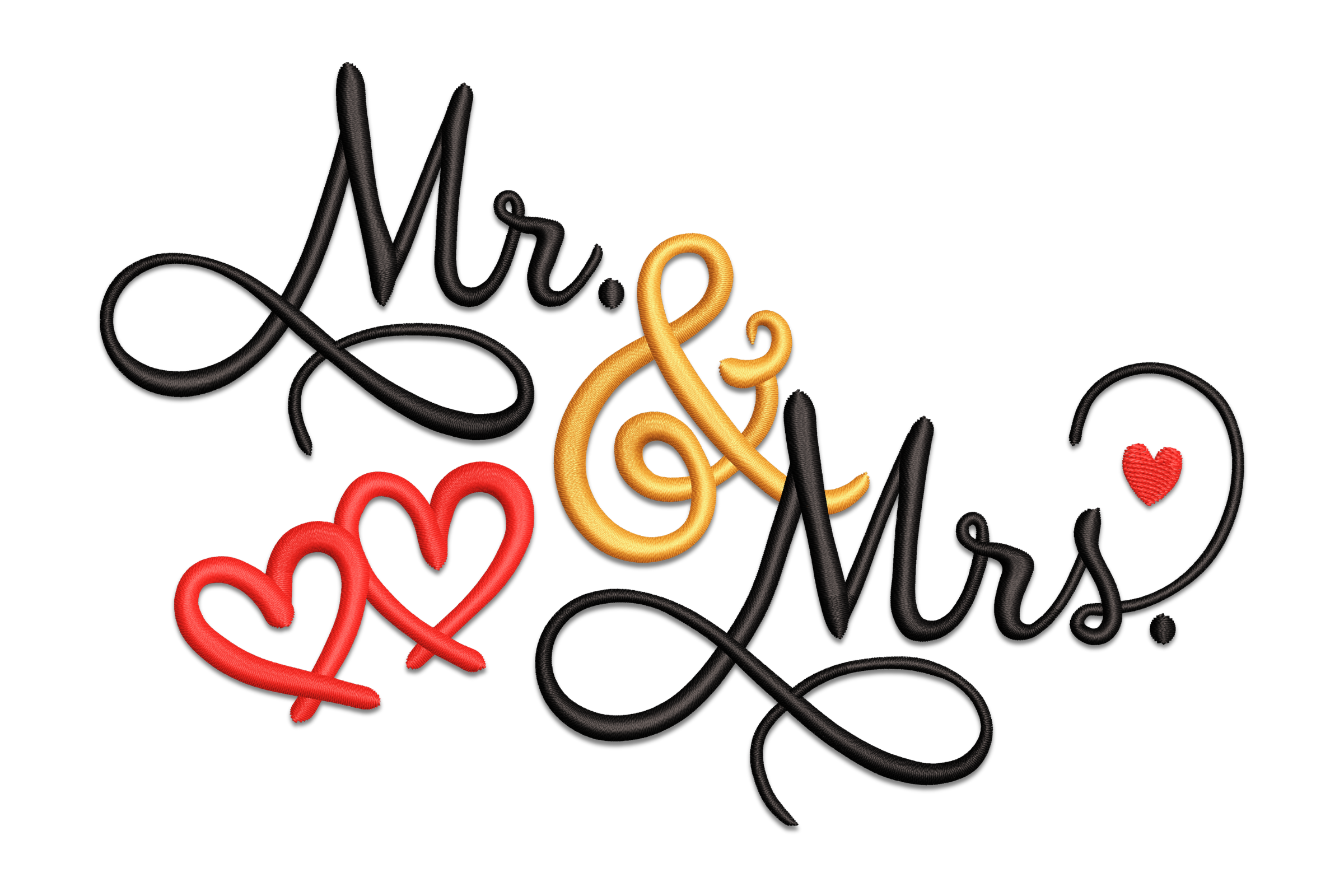Mr. & Mrs. Wedding Embroidery Design