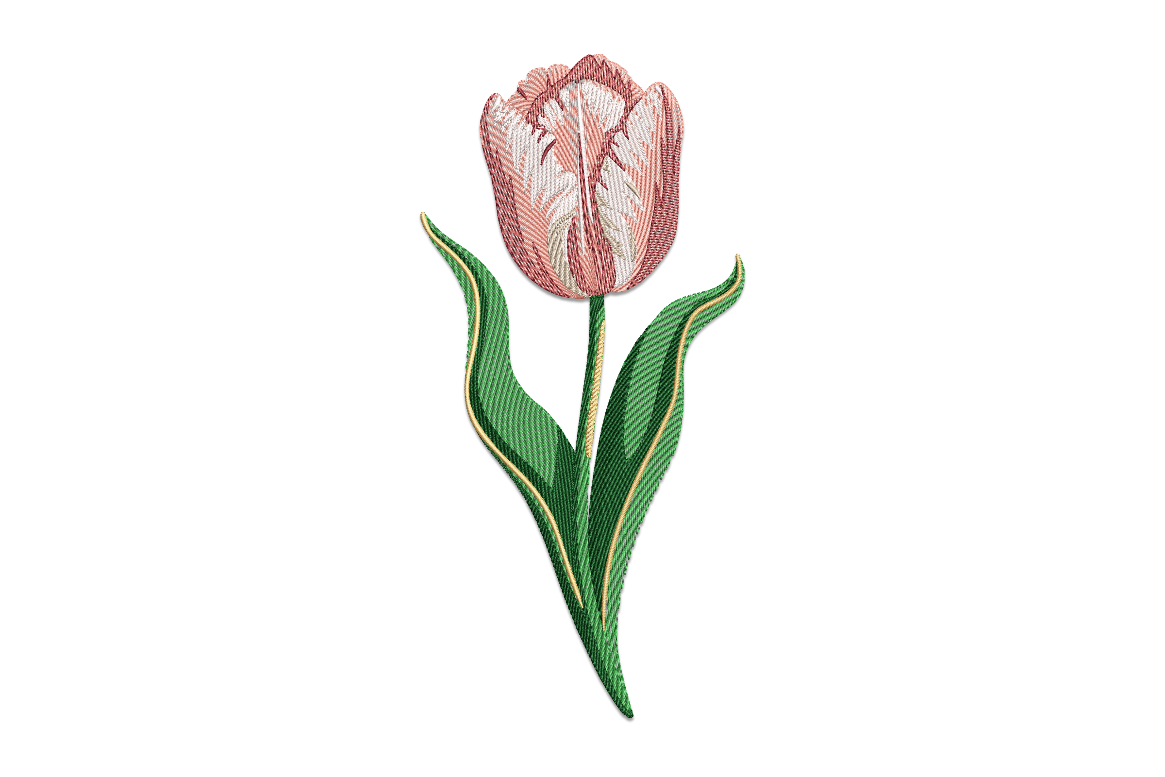 Pink Tulip Embroidery Design