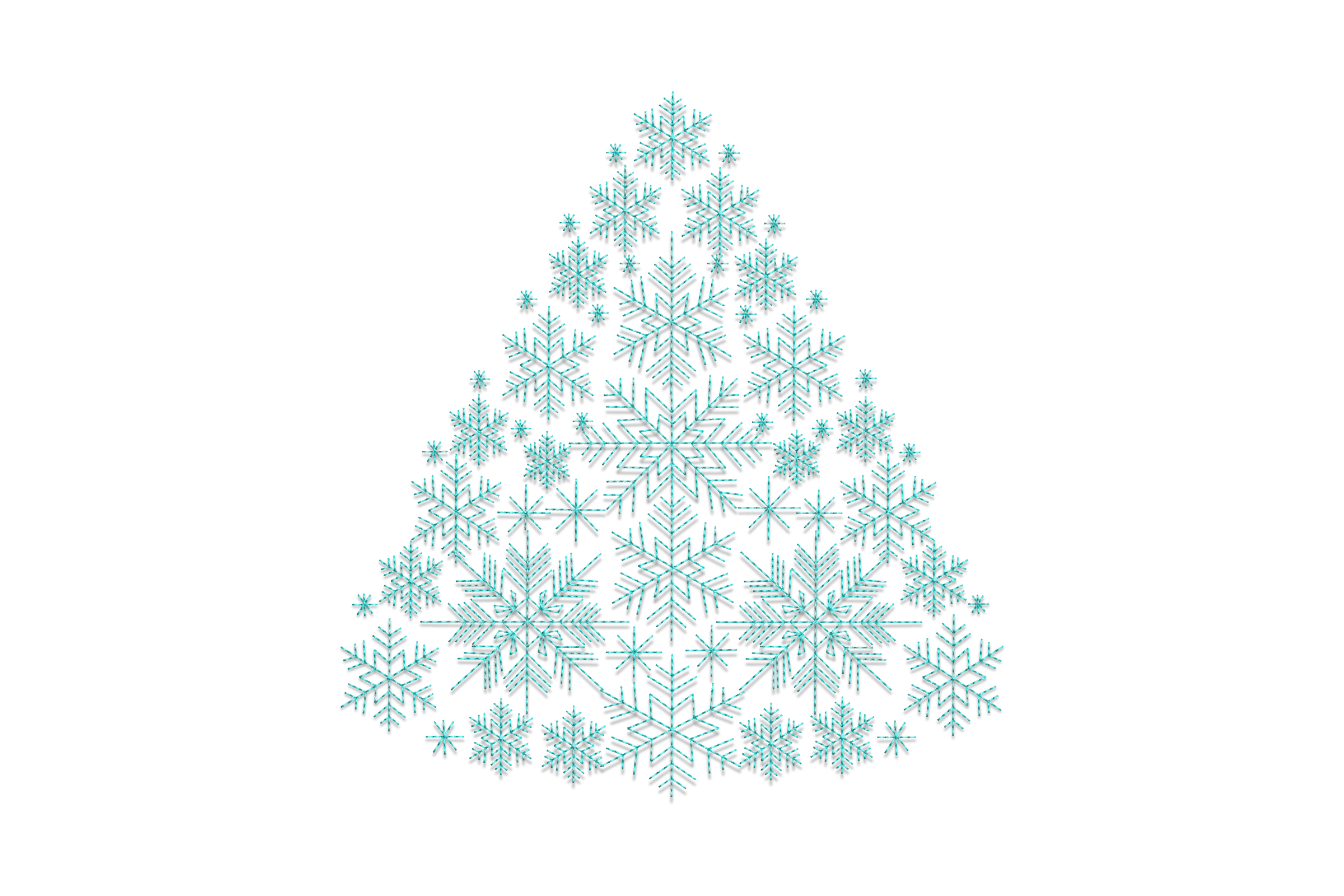 Premium Snowflake Christmas Tree Embroidery Design