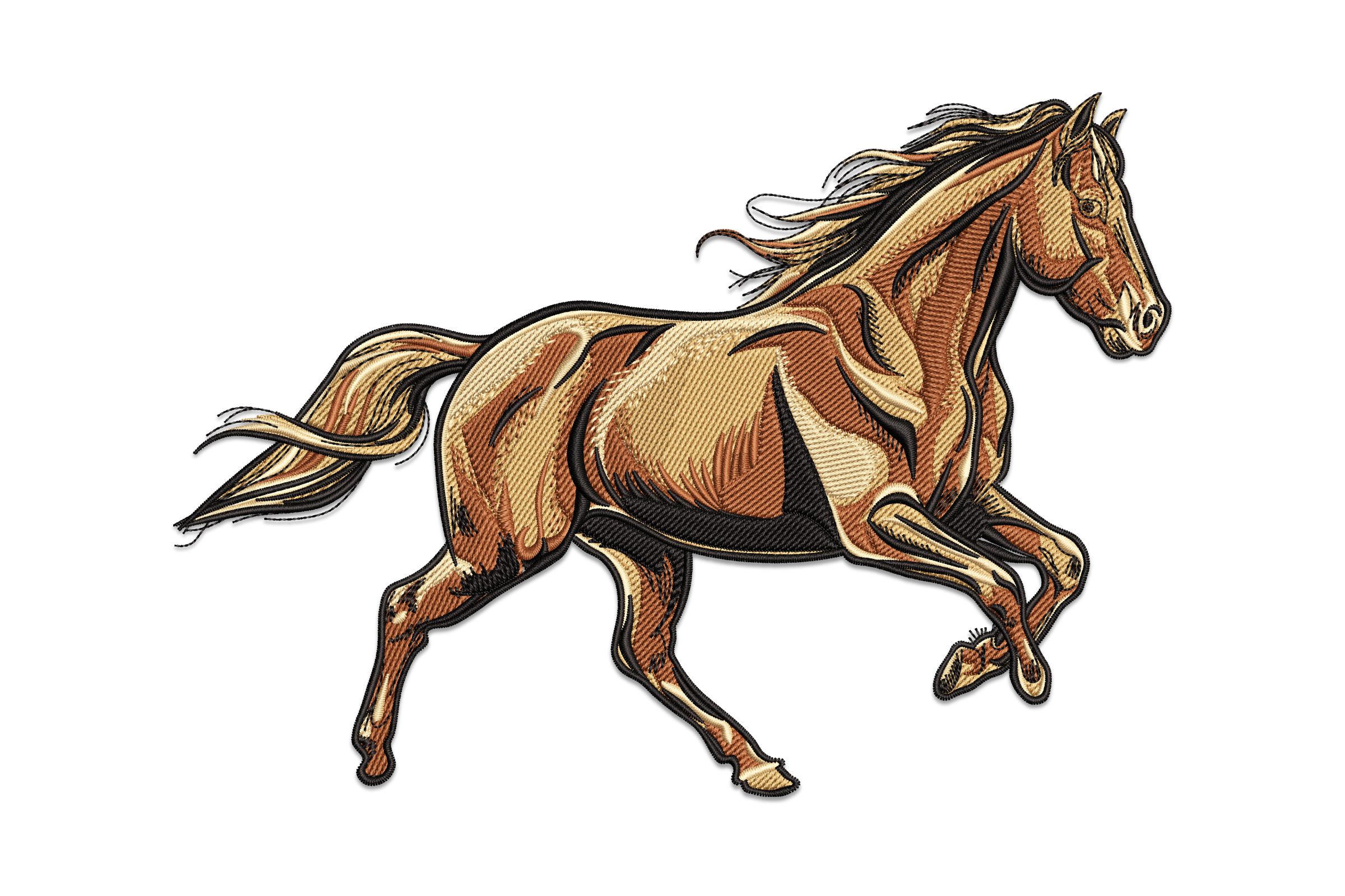 Running Horse Machine Embroidery Design
