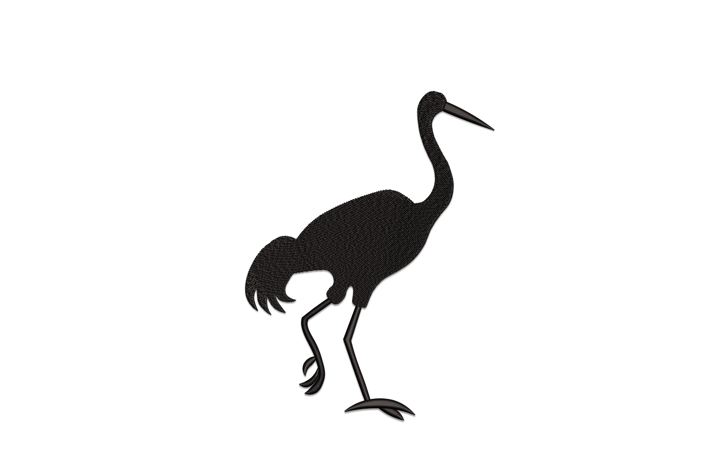 Silhouette Crane Embroidery Design