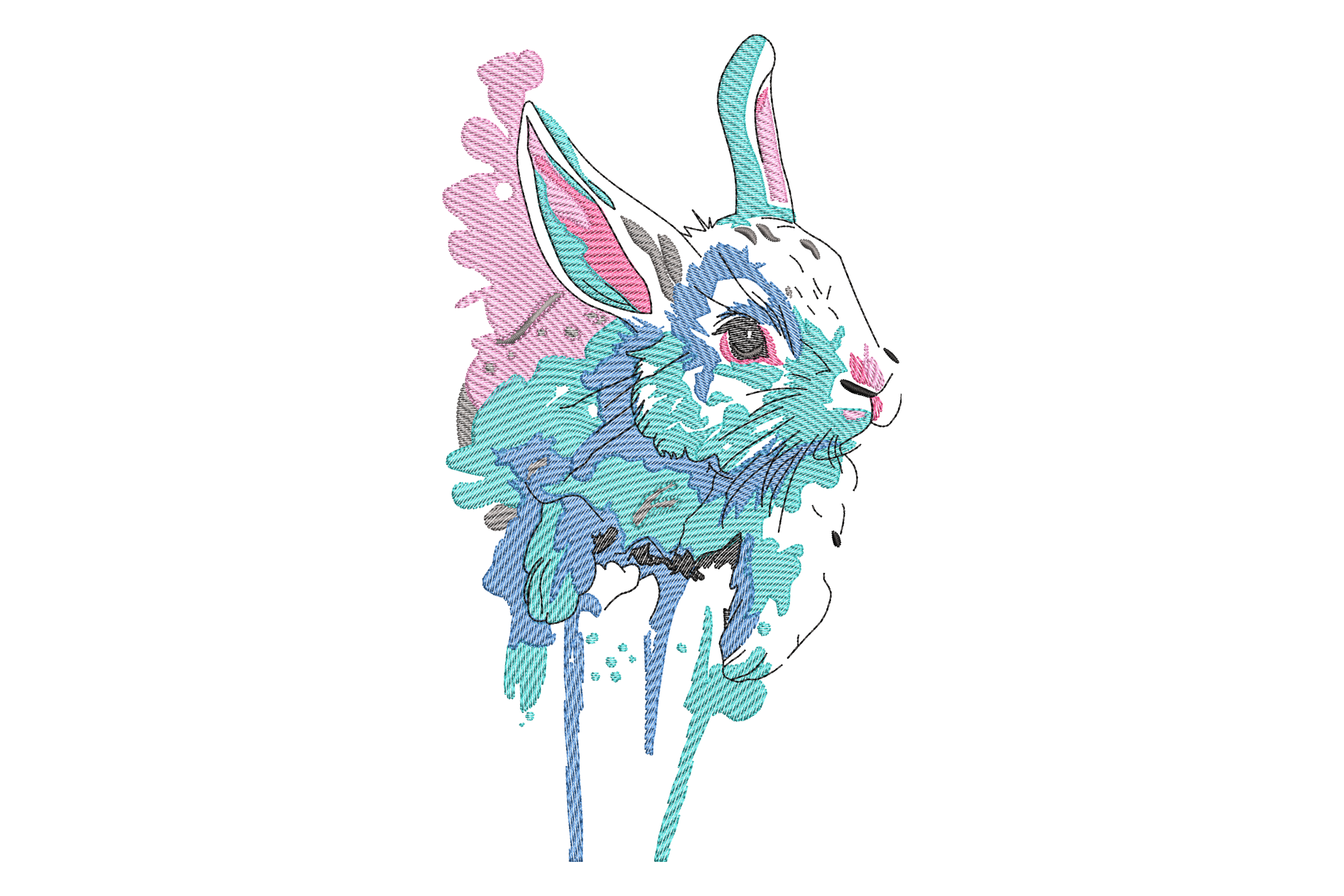 Watercolor Bunny Embroidery Design