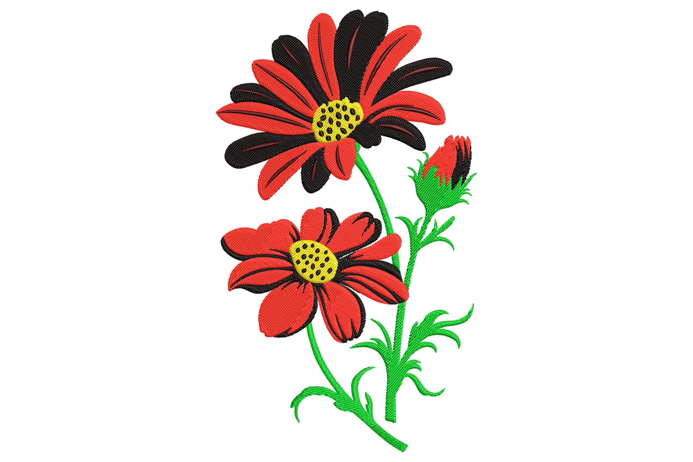 Free Bold Red Flower Machine Embroidery Design