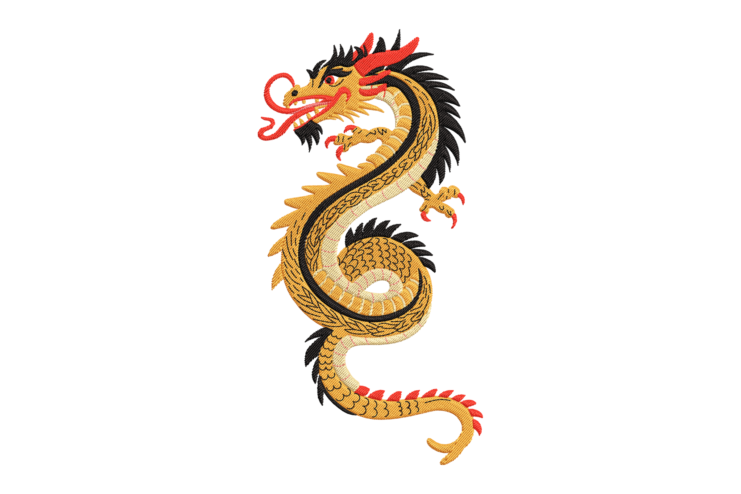Chinese Dragon Embroidery Design
