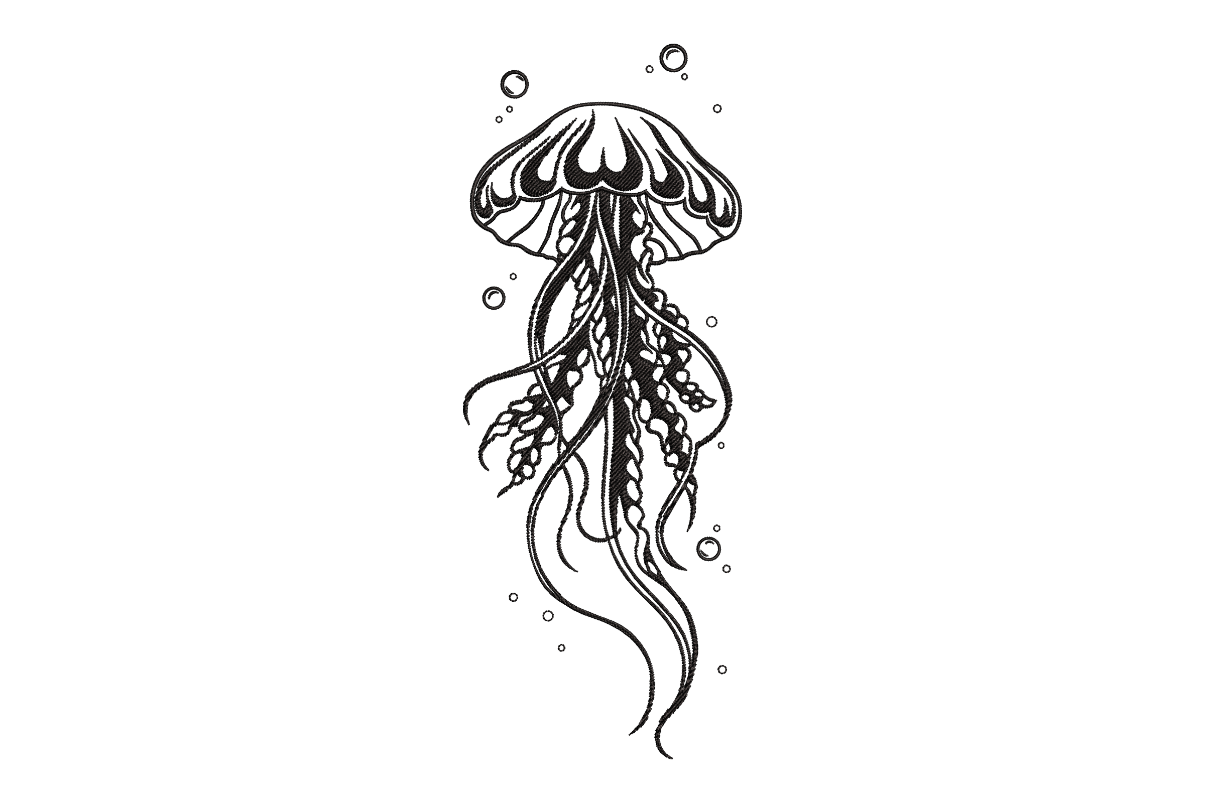 Free Elegant Jellyfish Embroidery Design - Embroidery Lover
