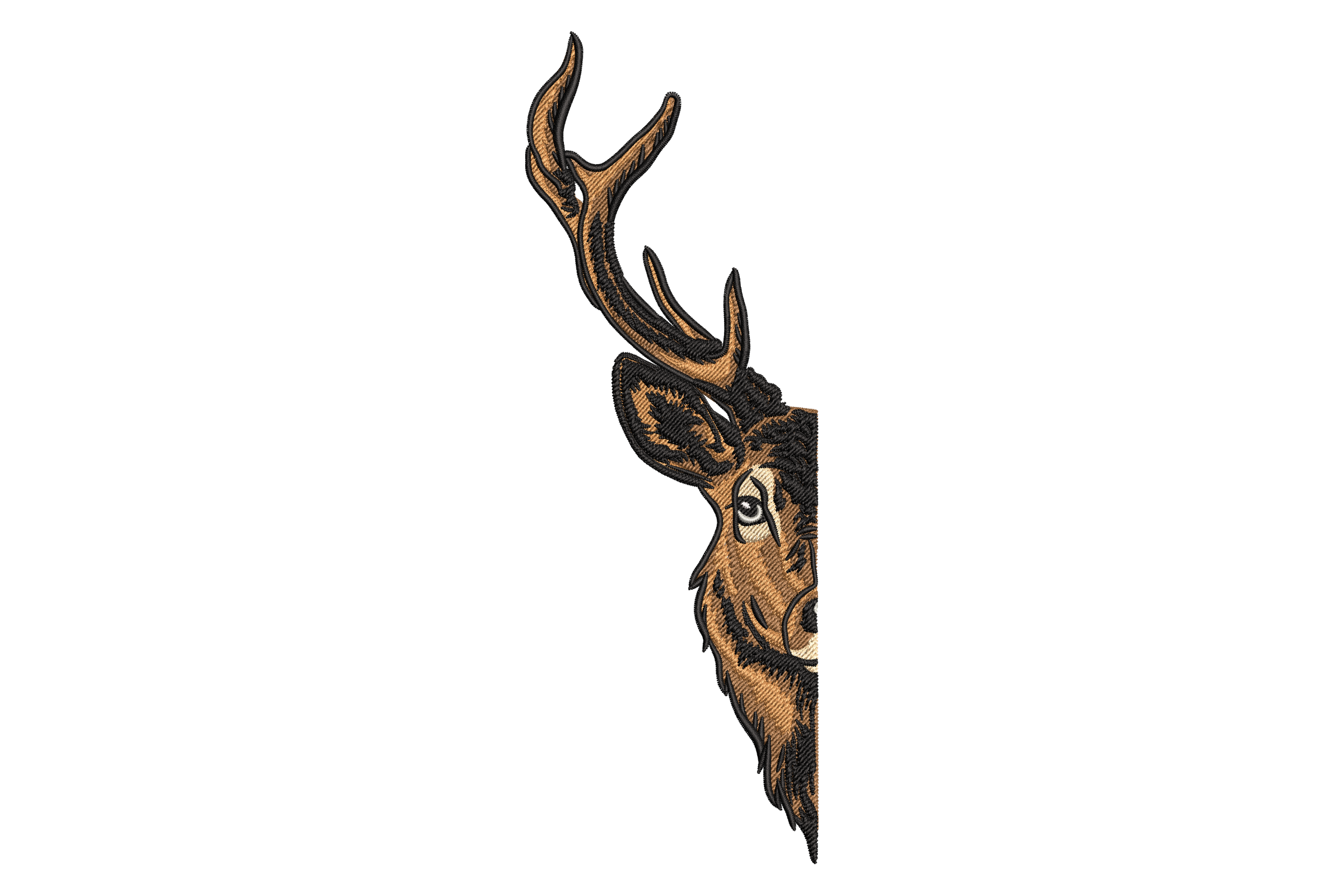 Half Deer Head Embroidery Design