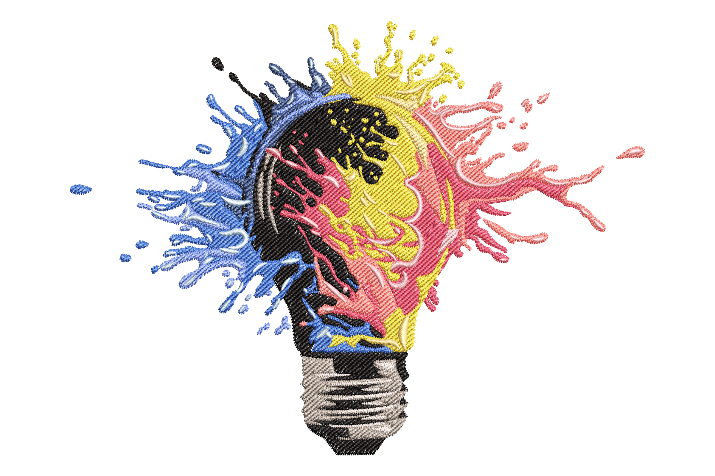 Free Creative Splash Light Bulb Embroidery Design