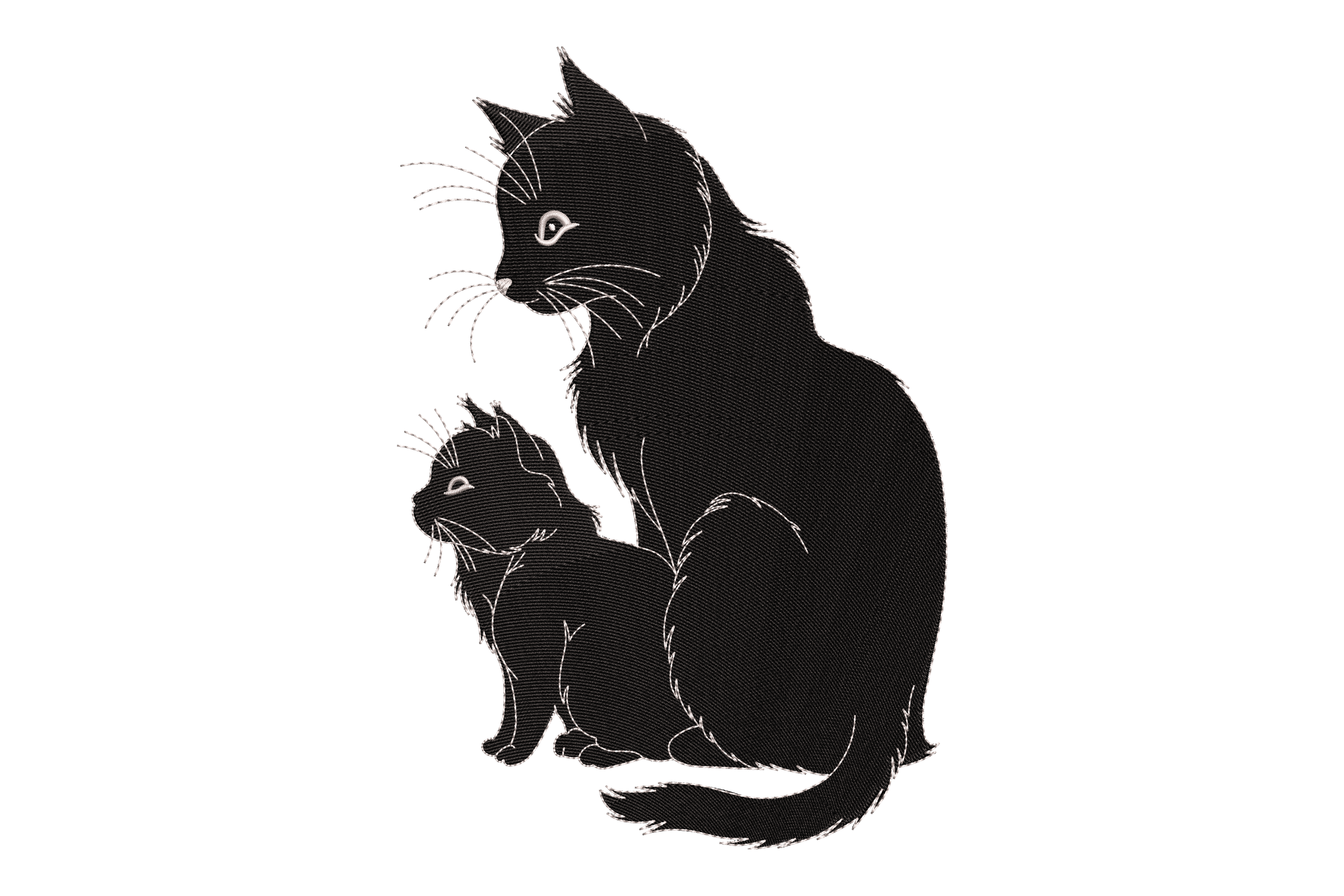 Free Mother and Kitten Cat Embroidery Design