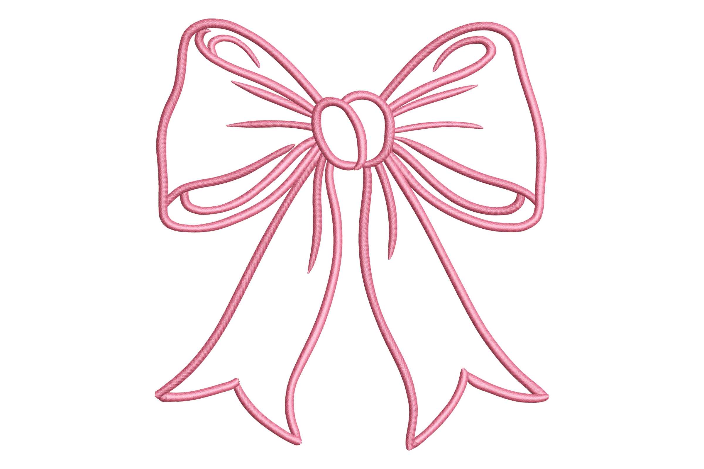 Premium Pink Ribbon Bow Machine Embroidery Design