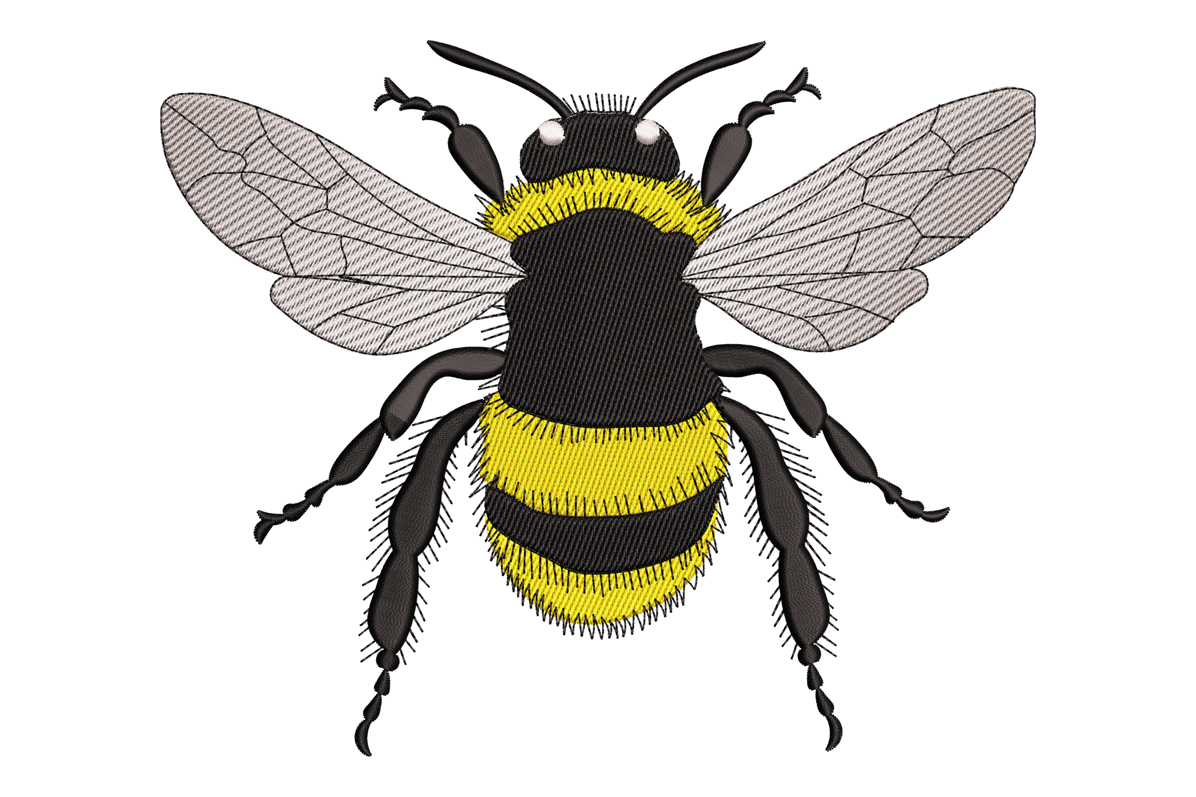 Realistic Bumblebee Machine Embroidery Design