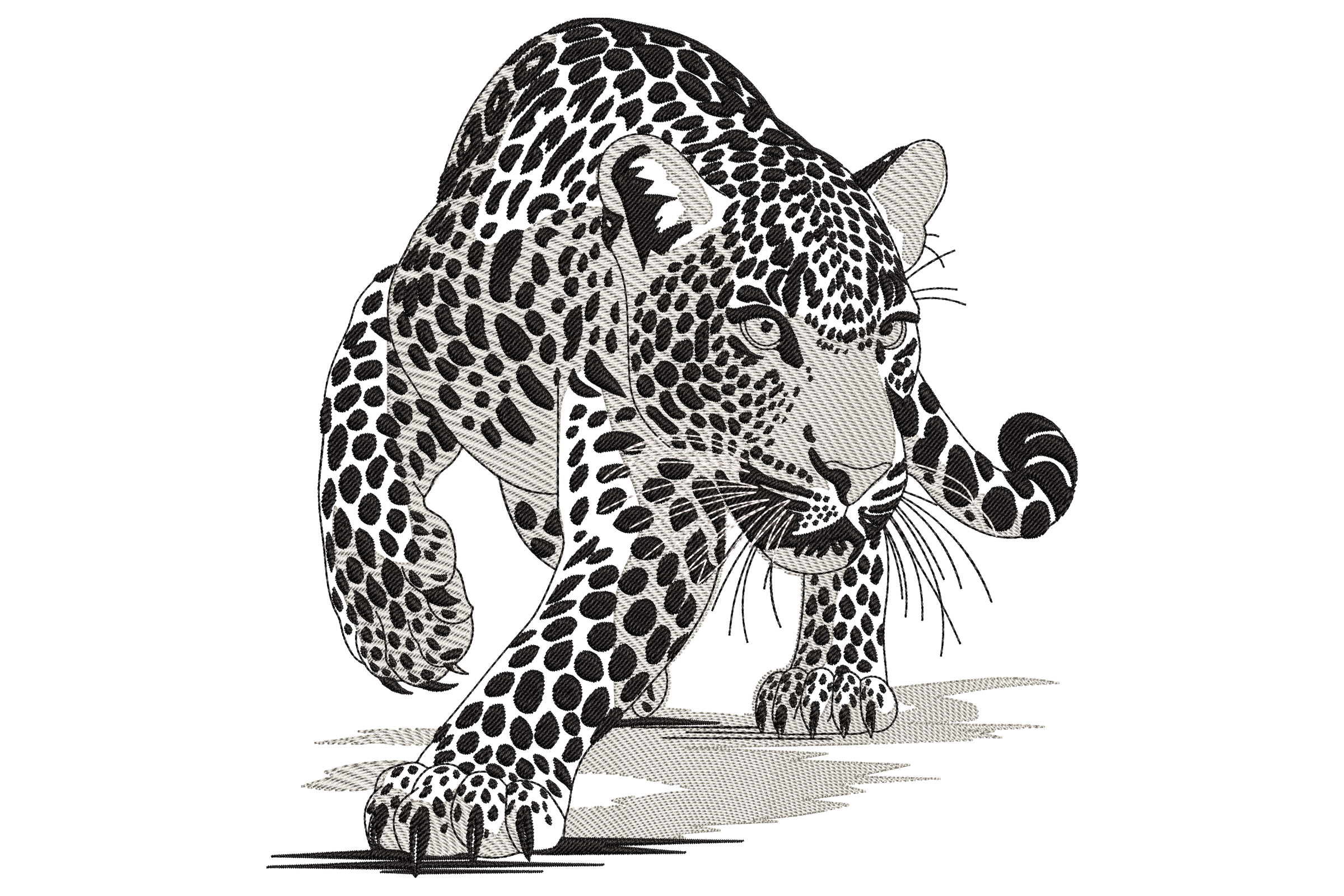 Realistic Leopard Embroidery Design – Lifelike & Elegant