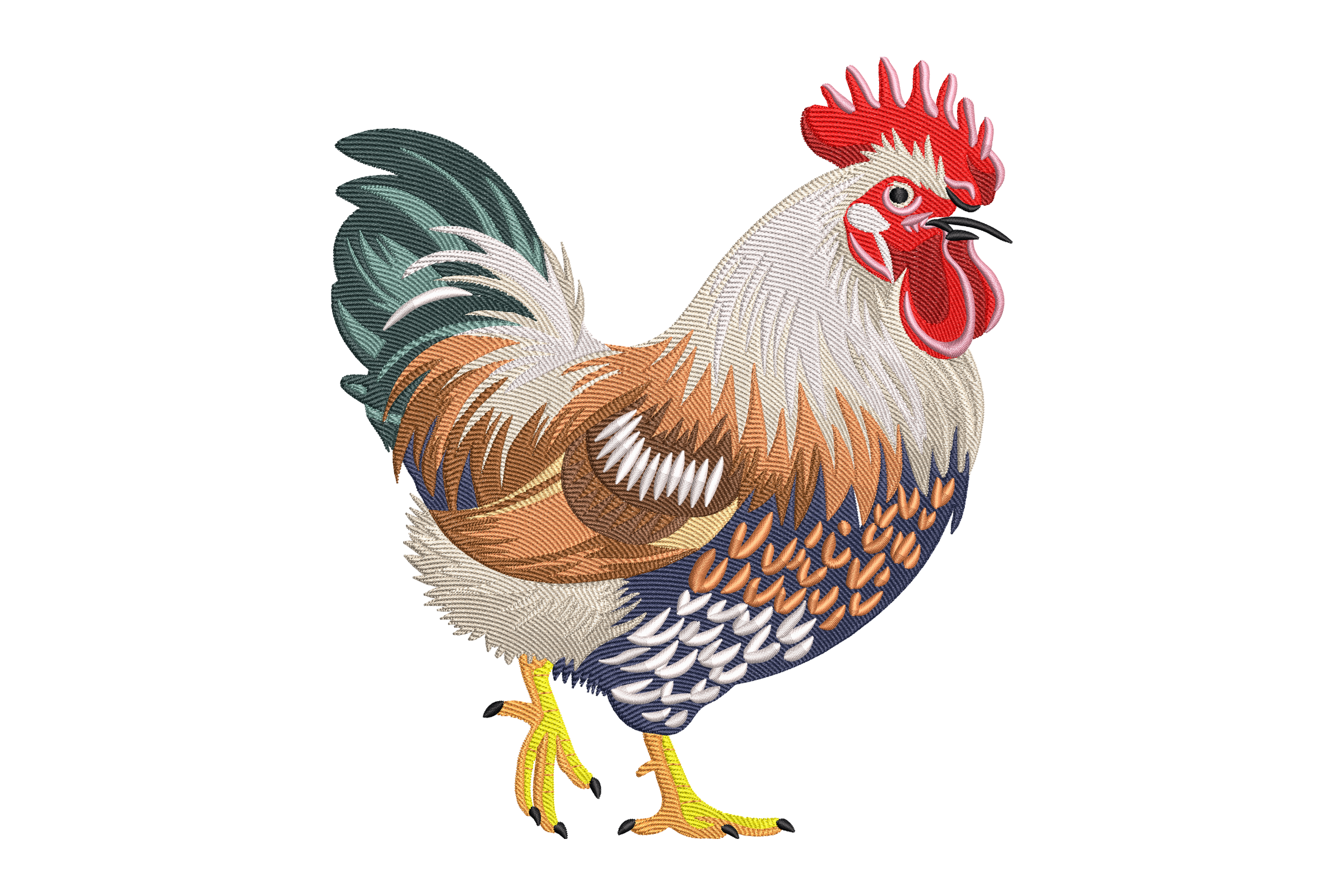 Rooster Embroidery Design