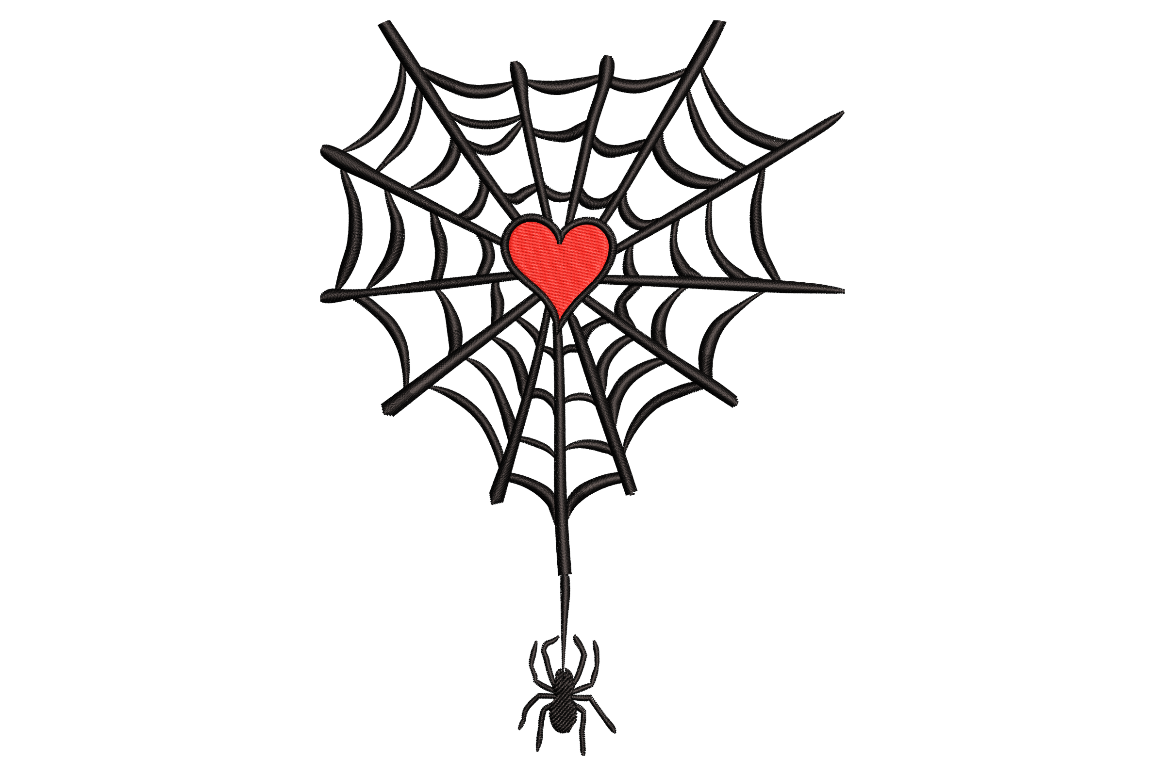 Spider Web Heart Embroidery Design – Unique & Edgy