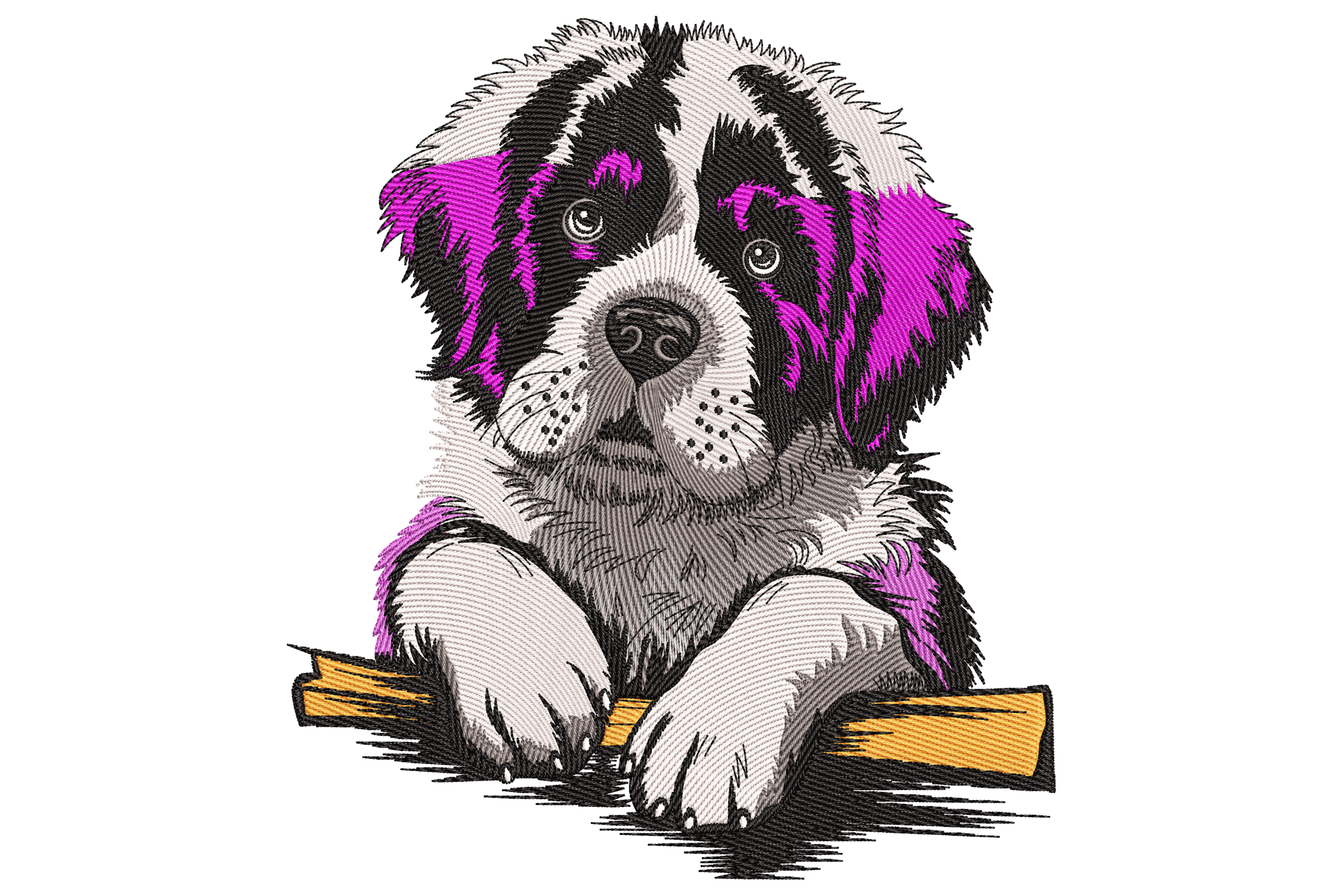 Adorable Saint Bernard Puppy Embroidery Design