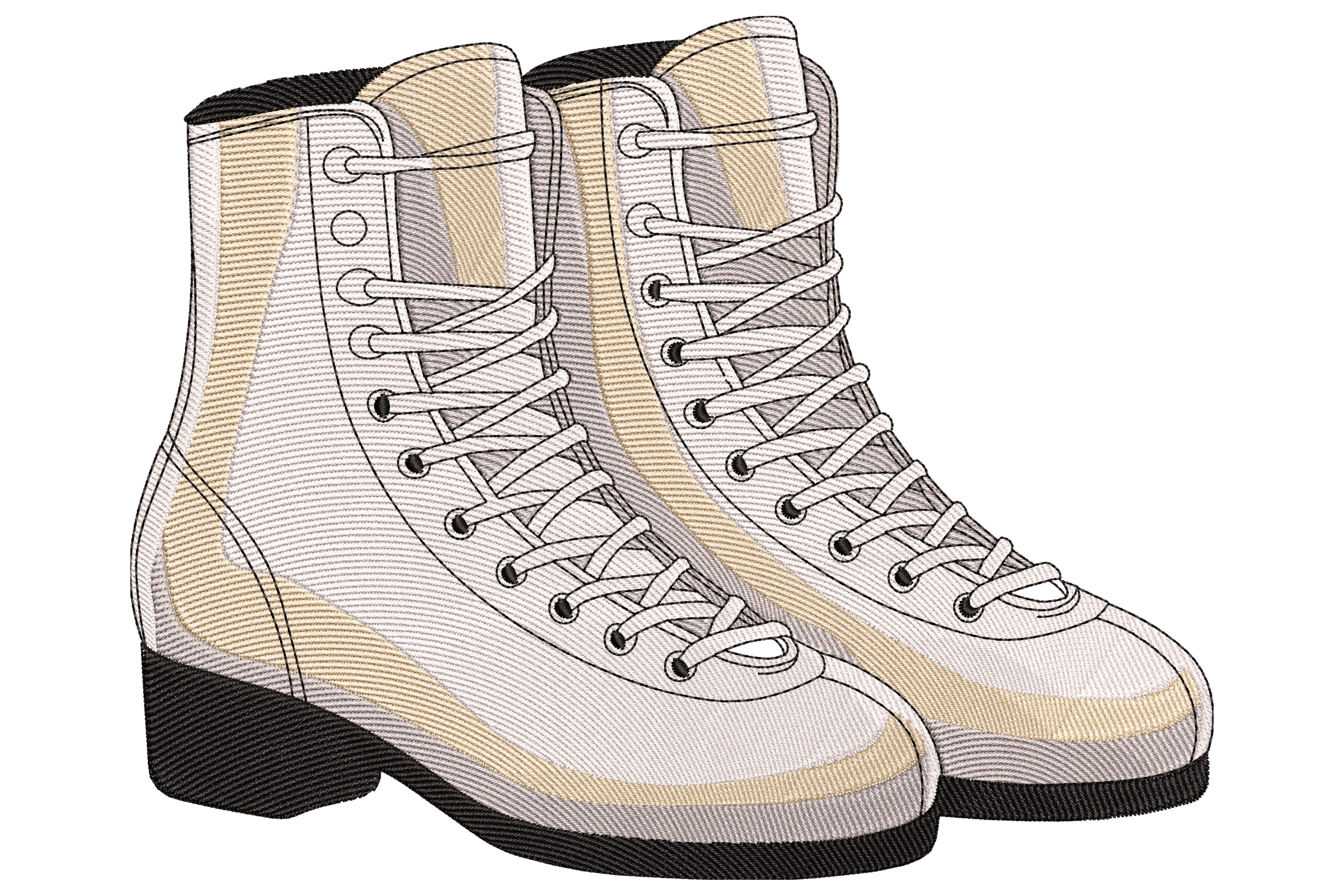 Free Classic Lace-Up Boots Embroidery Design