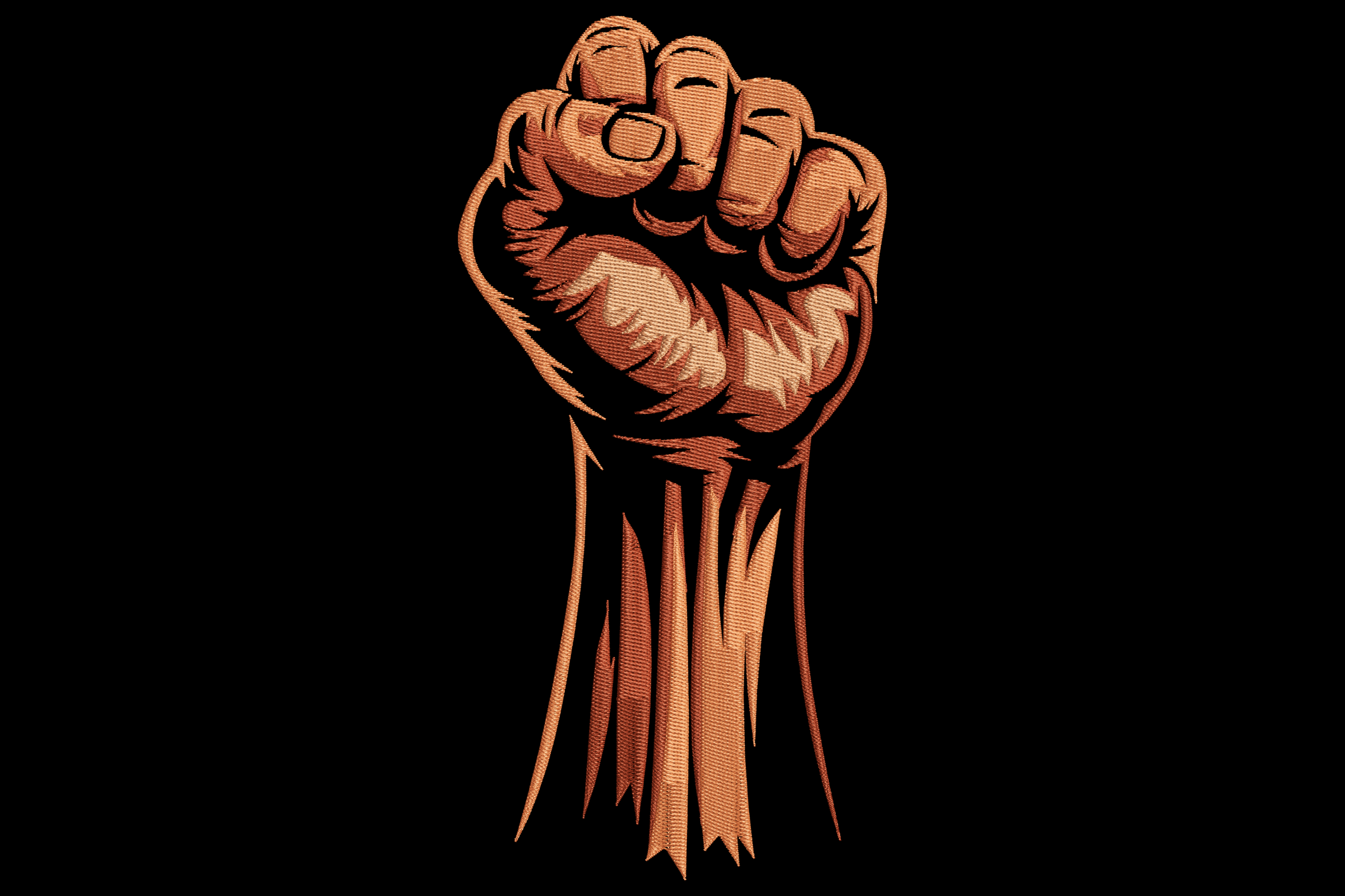 Clenched Fist Embroidery Design – Bold & Powerful