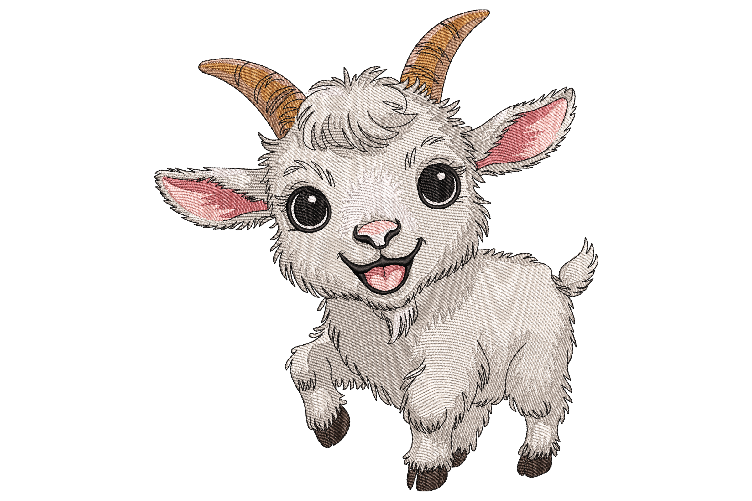Cute Baby Goat Embroidery Design - Embroidery Lover