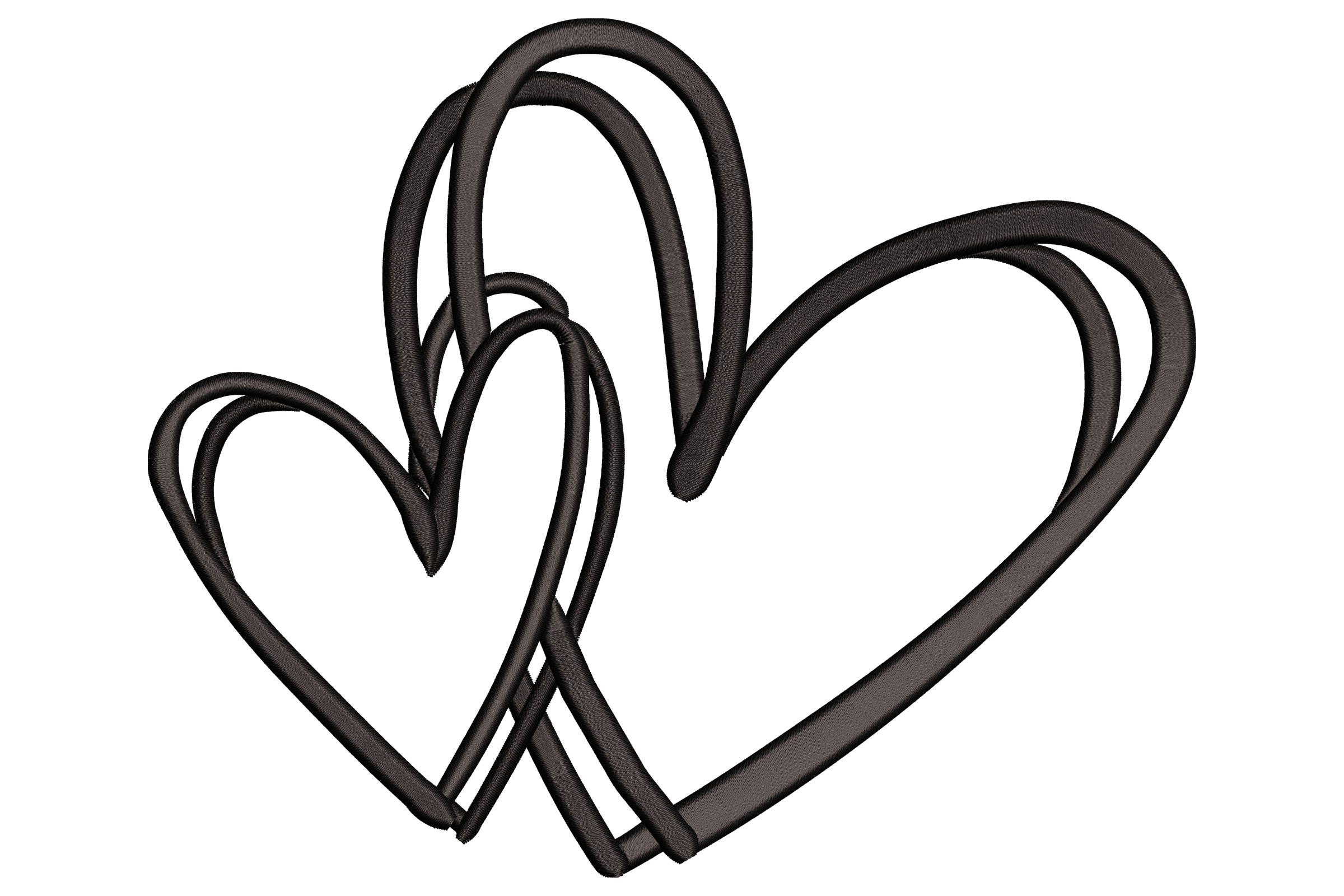 Double Heart Outline Embroidery Design - Embroidery Lover