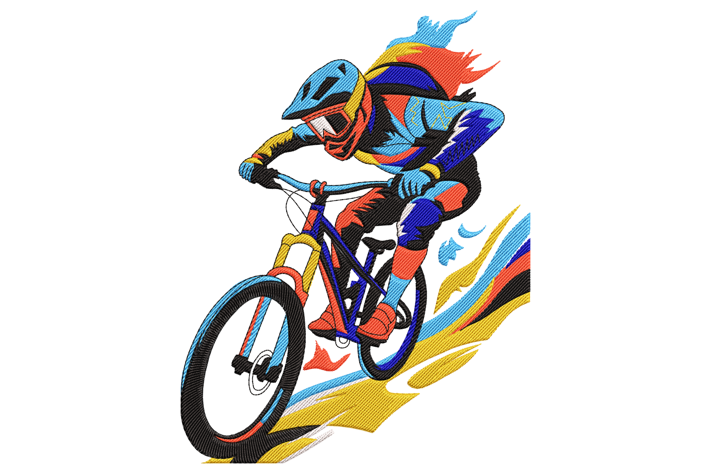 Free Extreme Mountain Biker Embroidery Design