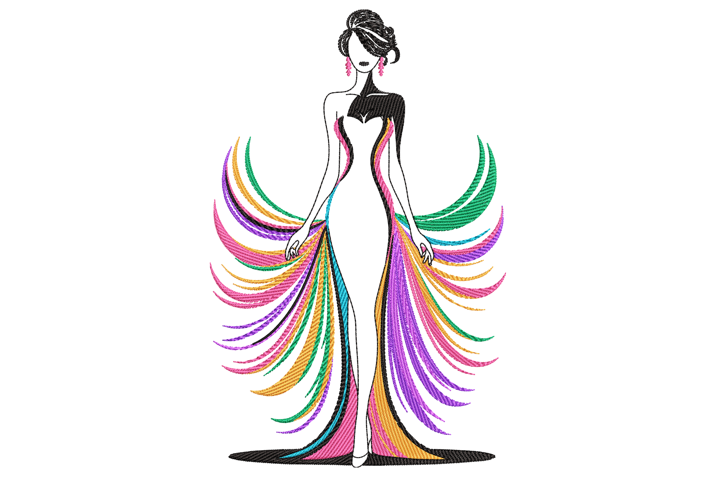 Fashion Lady Embroidery Design – Chic & Stylish