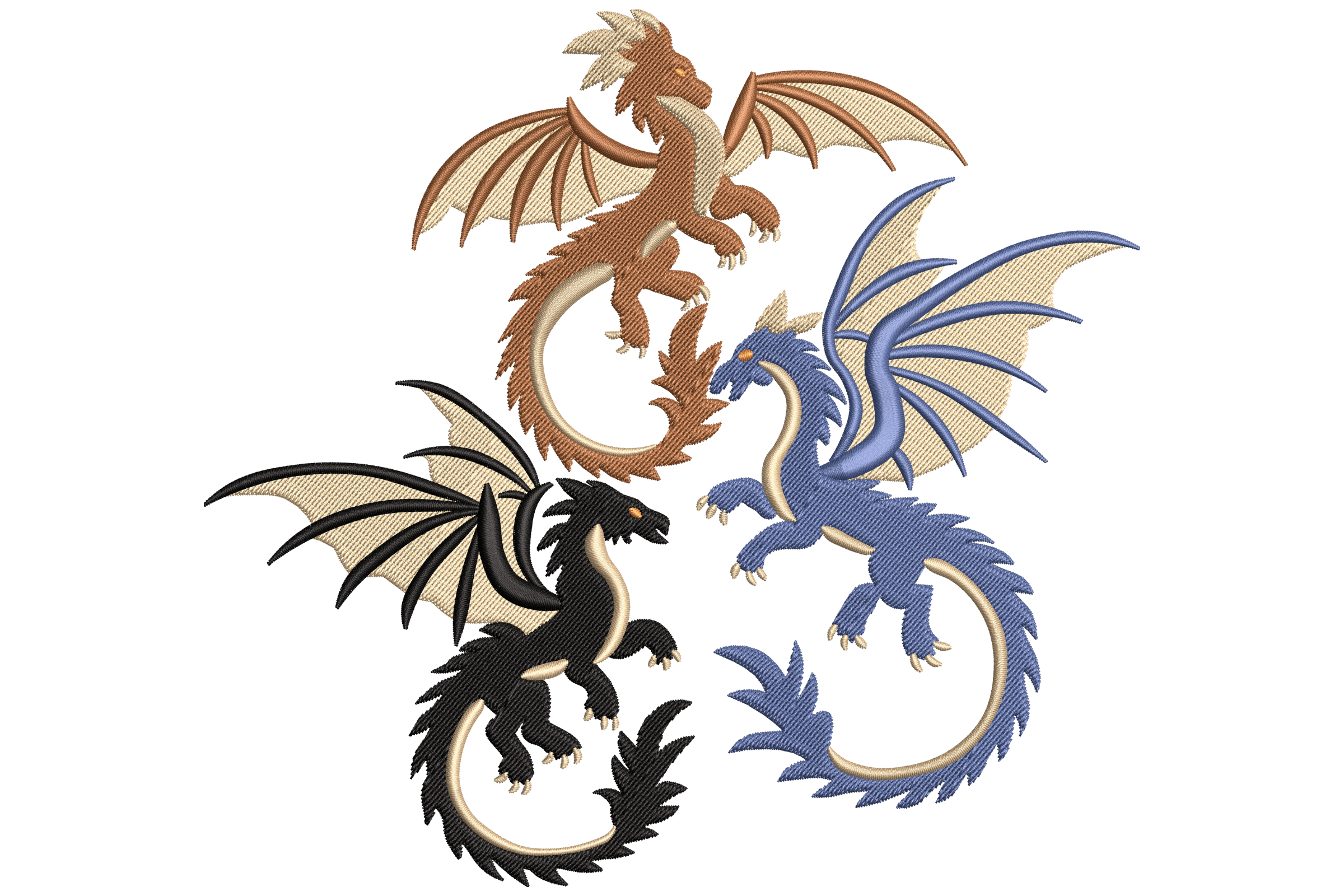 Free Flying Dragon Embroidery Design - Embroidery Lover