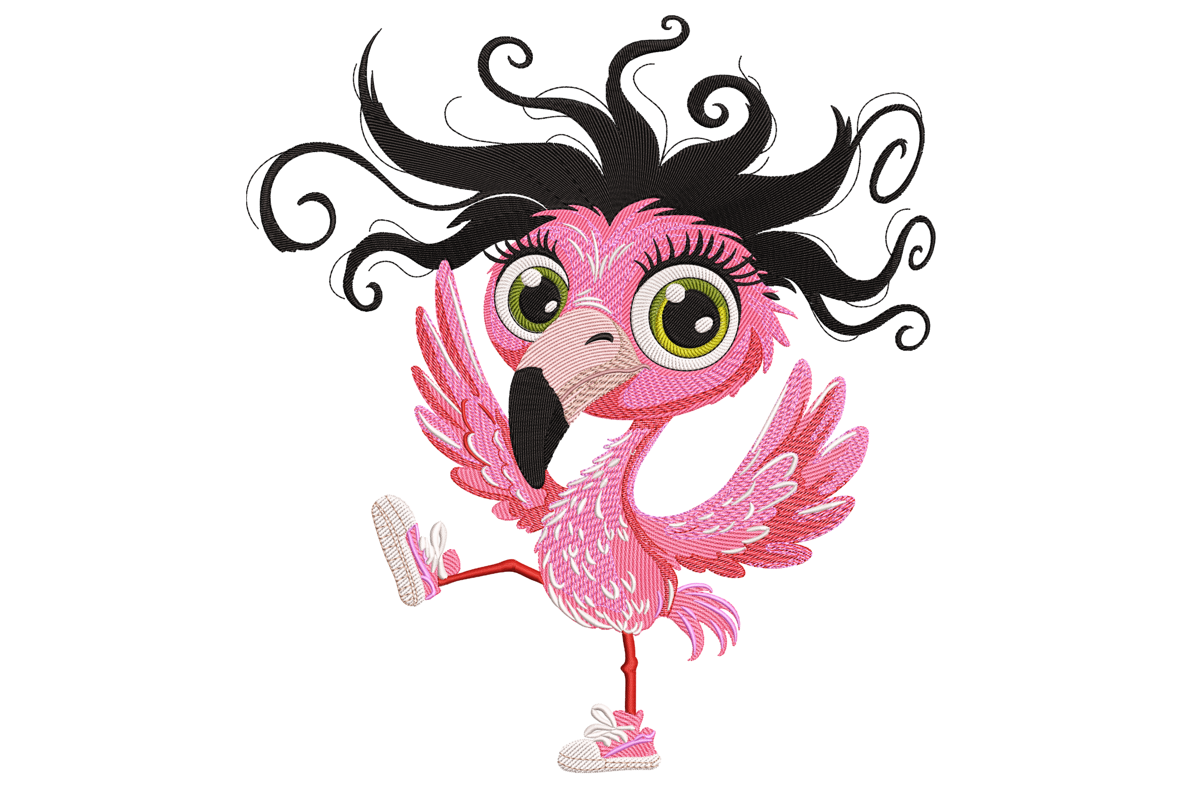 Funky Flamingo Machine Embroidery Design – Bold & Playful