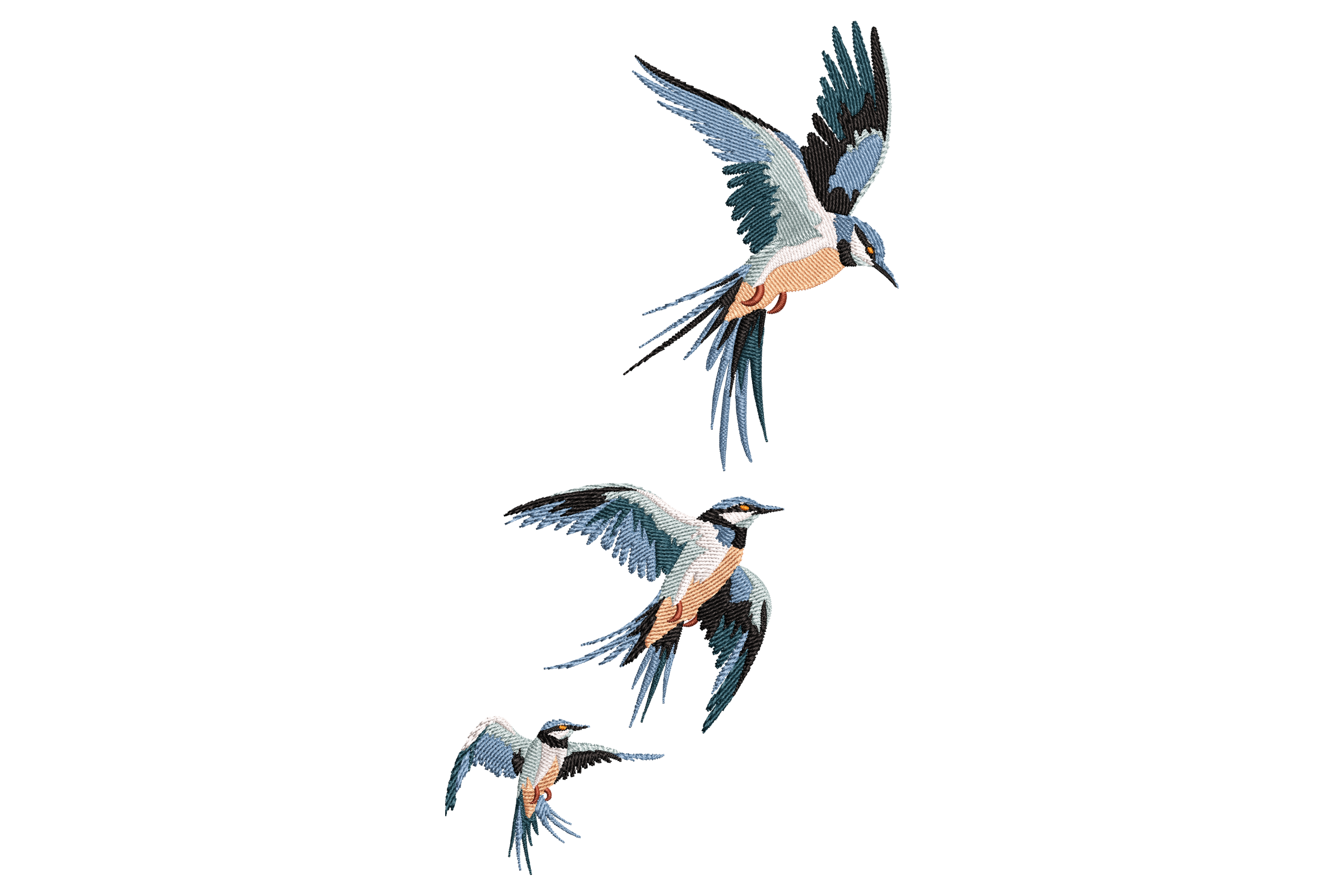 Free Graceful Flying Birds Embroidery Design