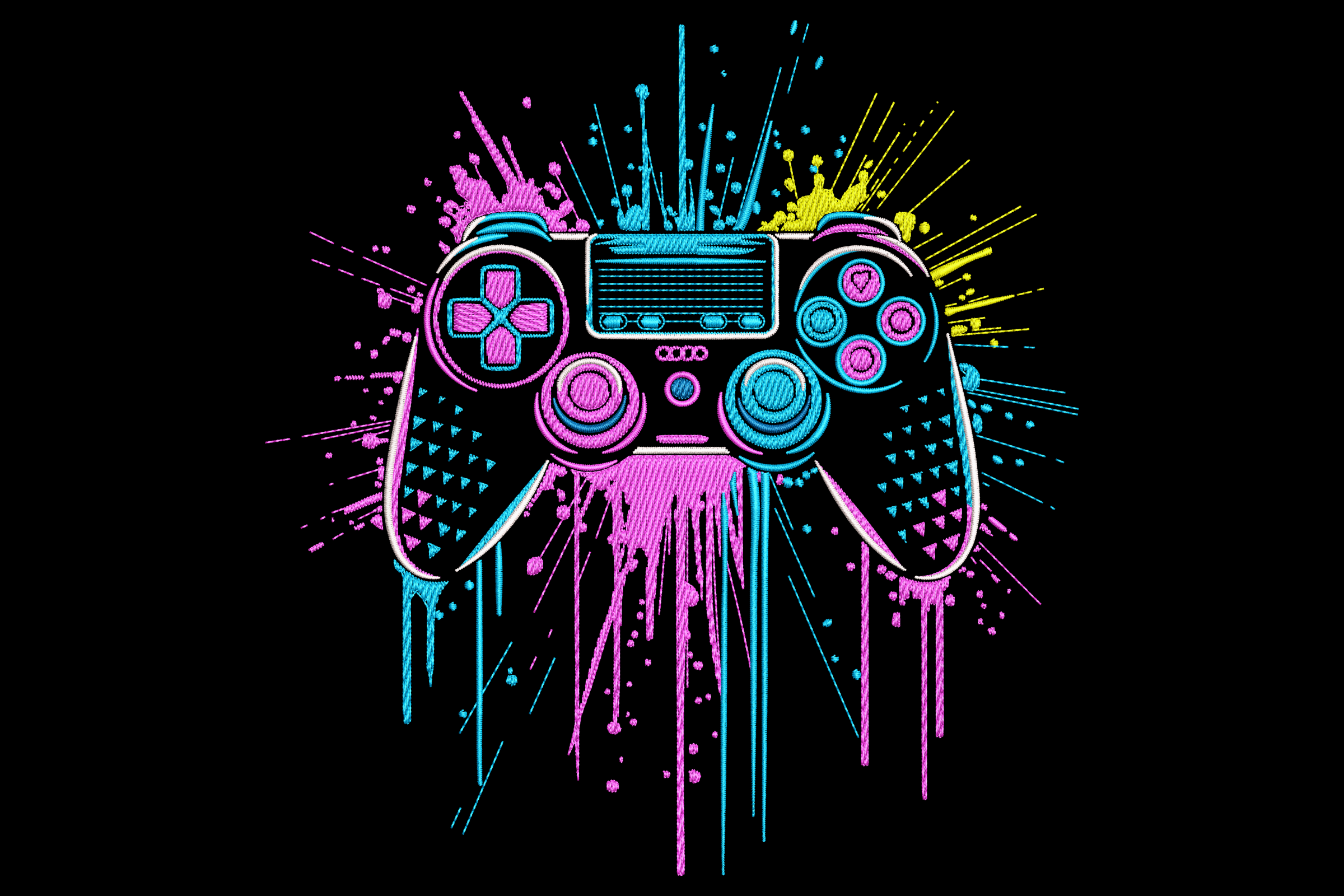 Graffiti Game Controller Embroidery Design