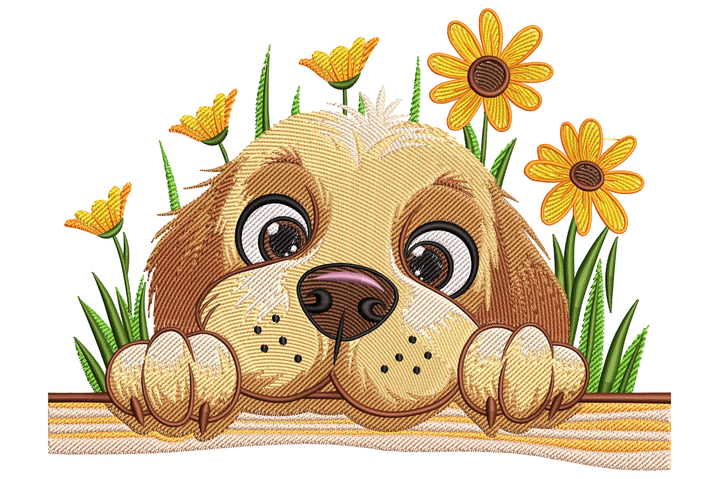 Peeking Puppy Machine Embroidery Design - Embroidery Lover