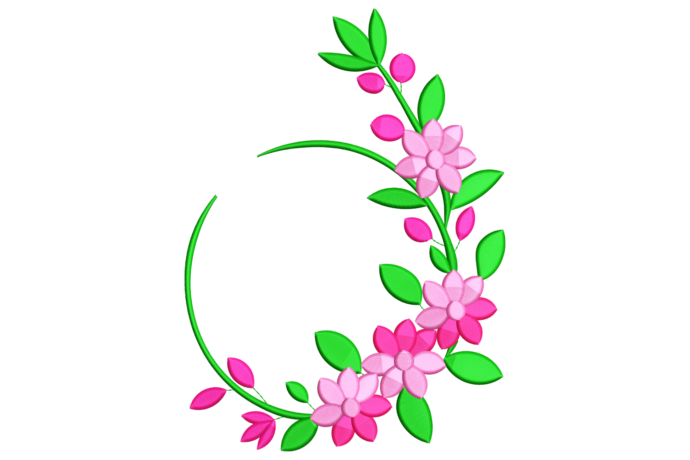 Free Pink Flower Frame Embroidery Design - Embroidery Lover