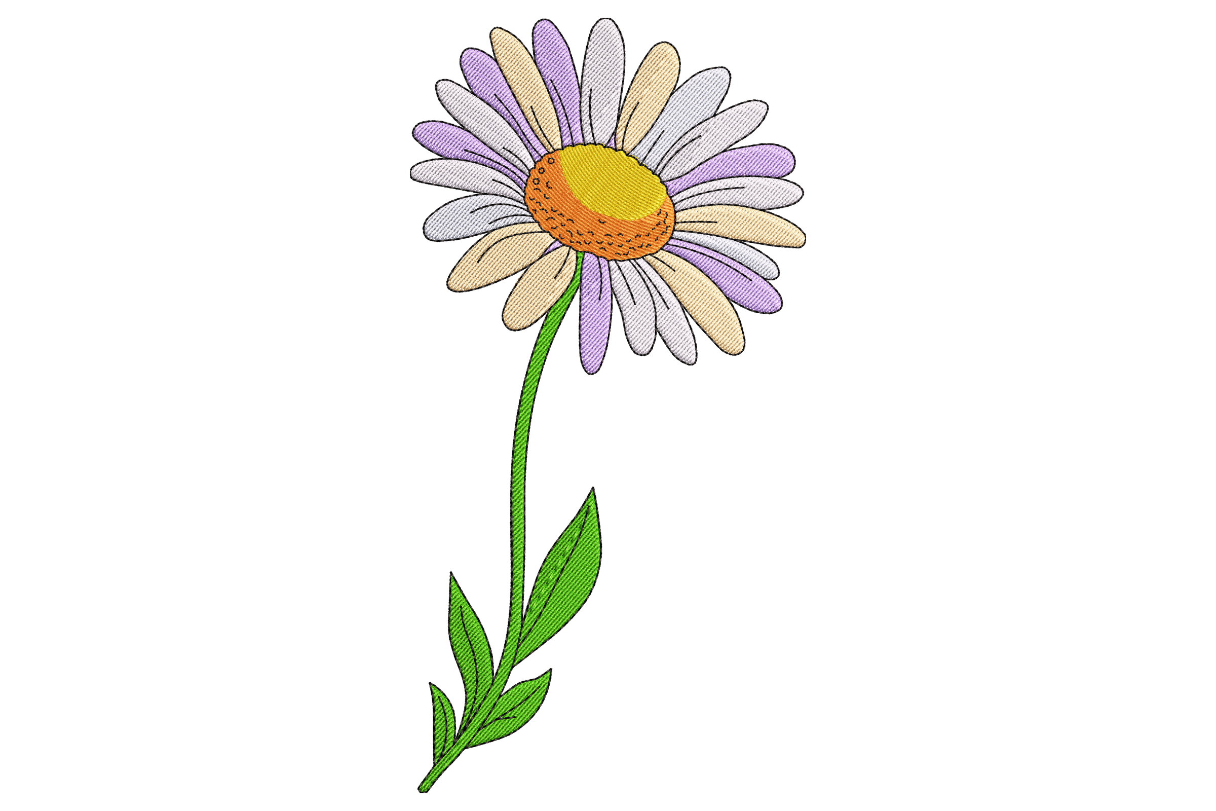 Free Premium Pastel Daisy Flower Embroidery Design