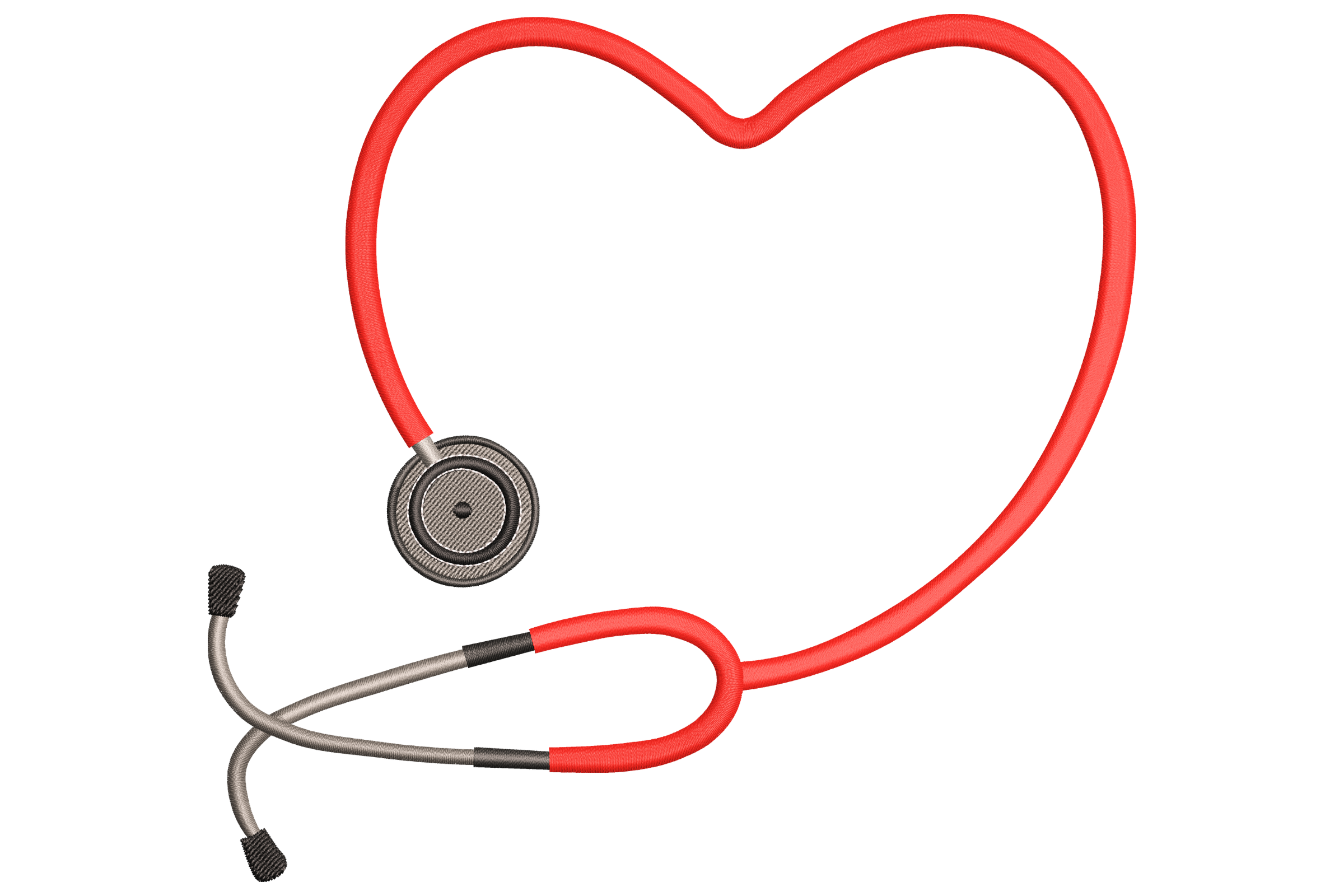 Premium Stethoscope Heart Embroidery Design