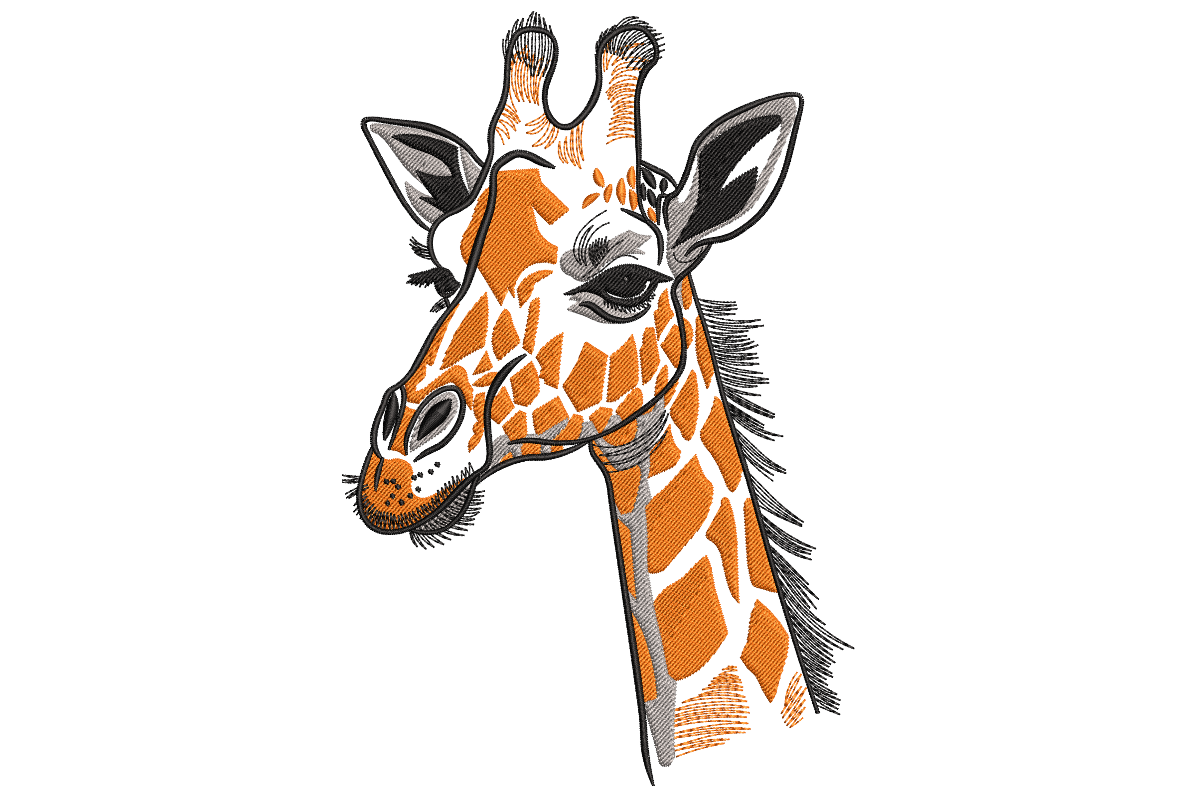 Free Realistic Giraffe Head Embroidery Design