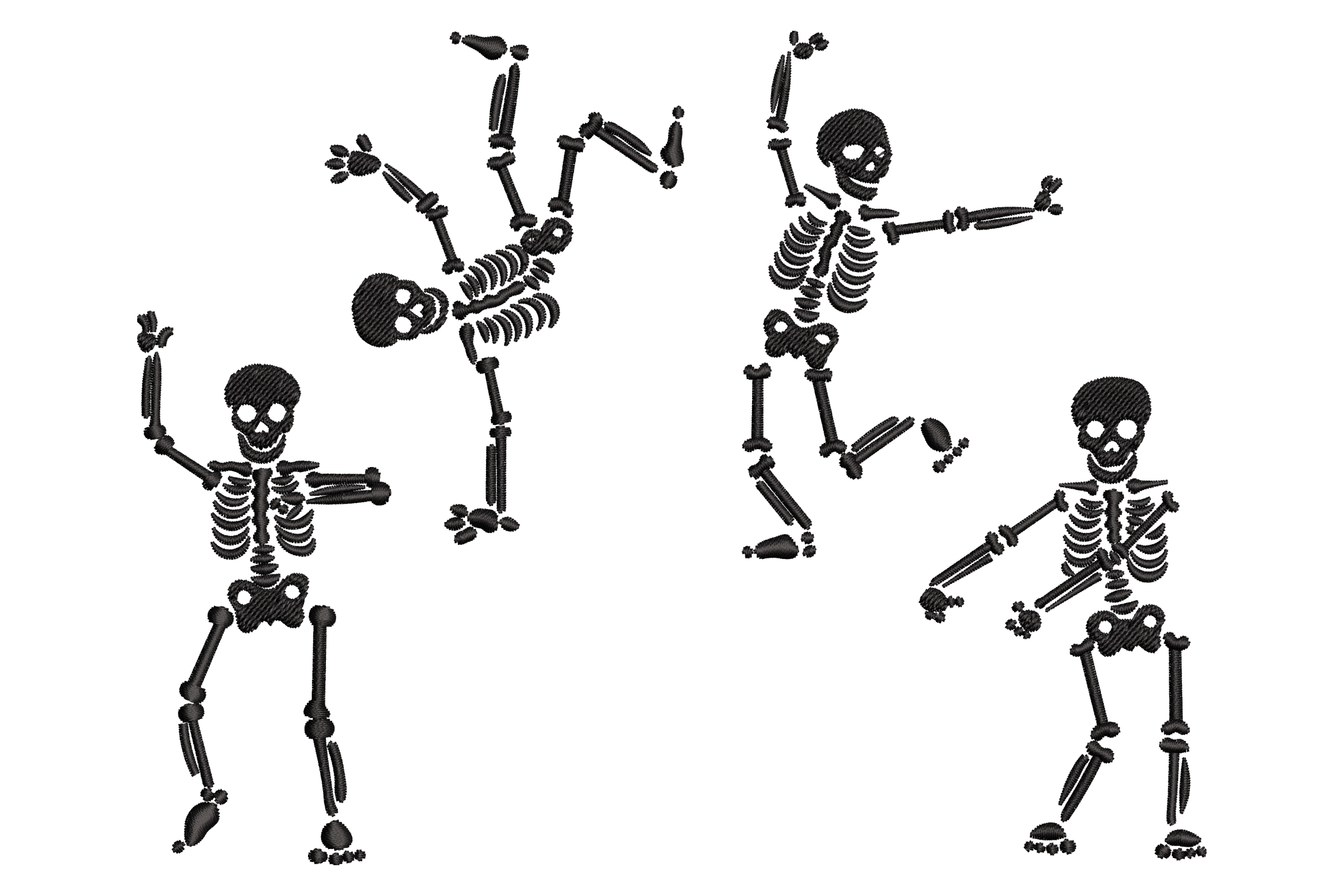 Skeleton Dance Embroidery Design – Spooky & Fun