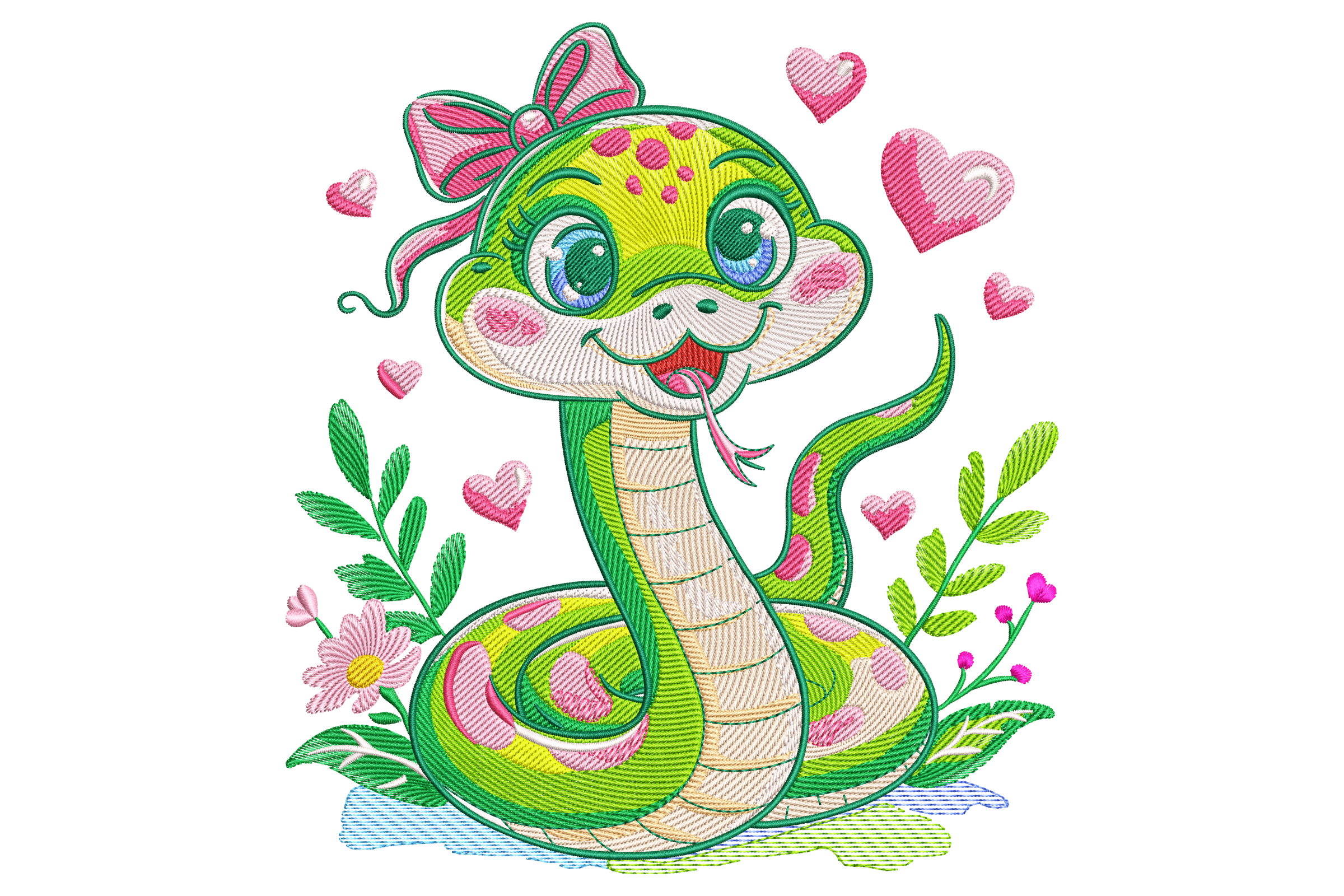 Snake Embroidery Design - Embroidery Lover