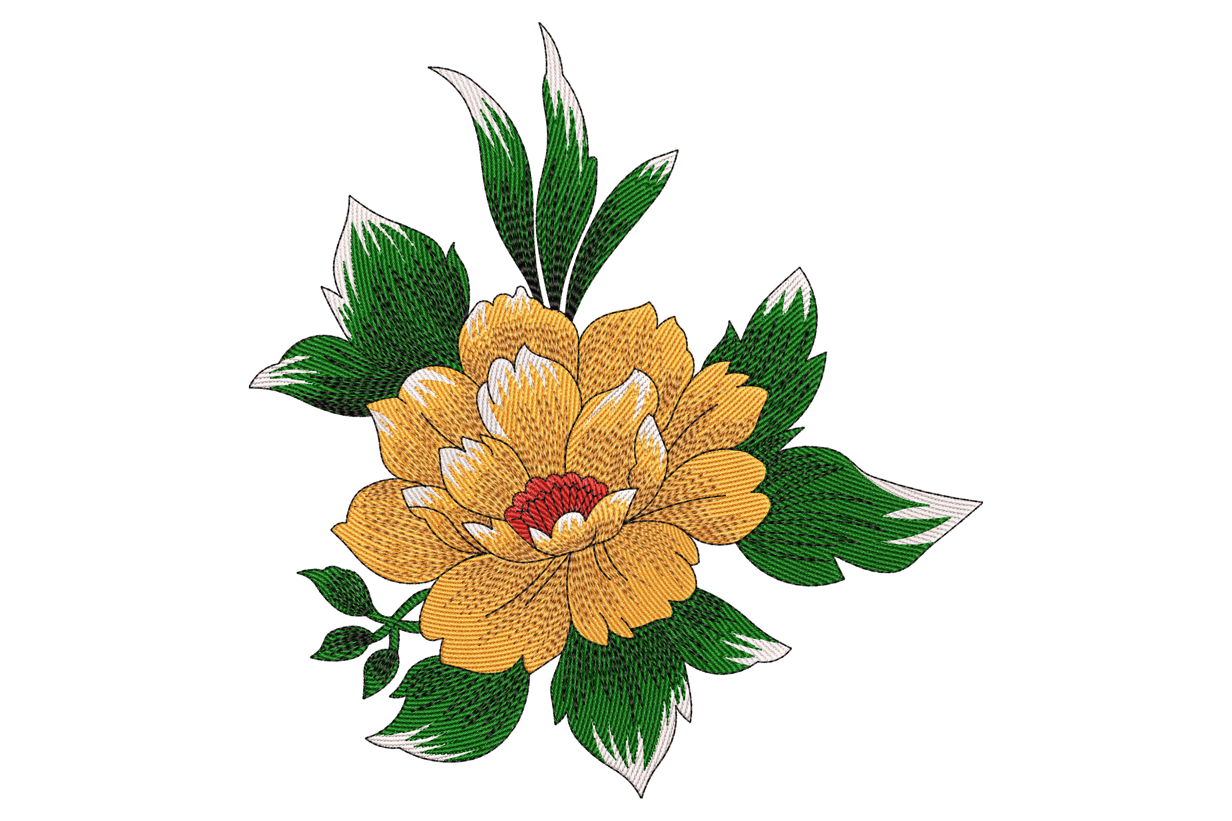 Free Yellow Flower Machine Embroidery Design