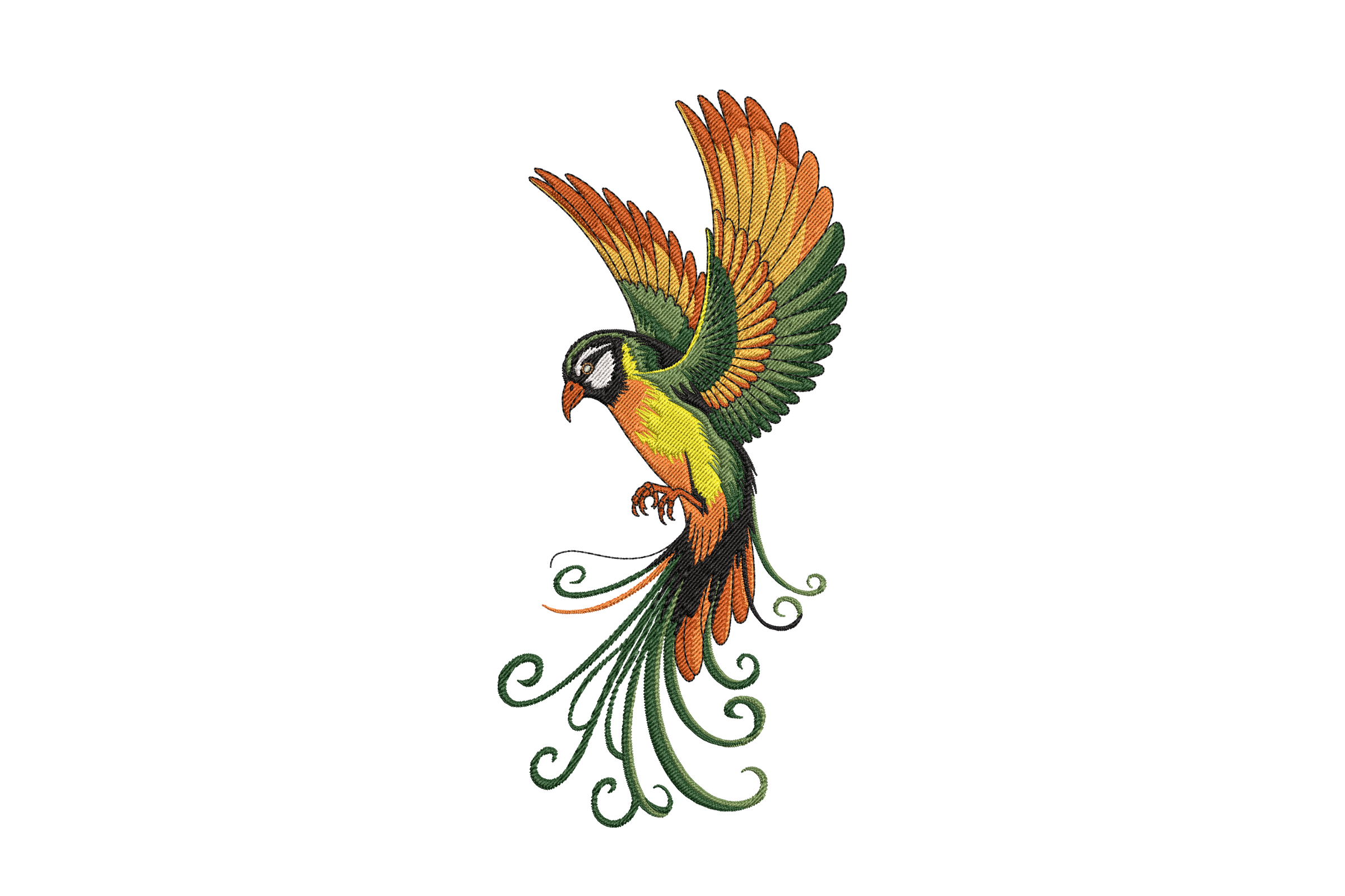 Elegant Flying Bird Embroidery Design – Graceful & Stylish