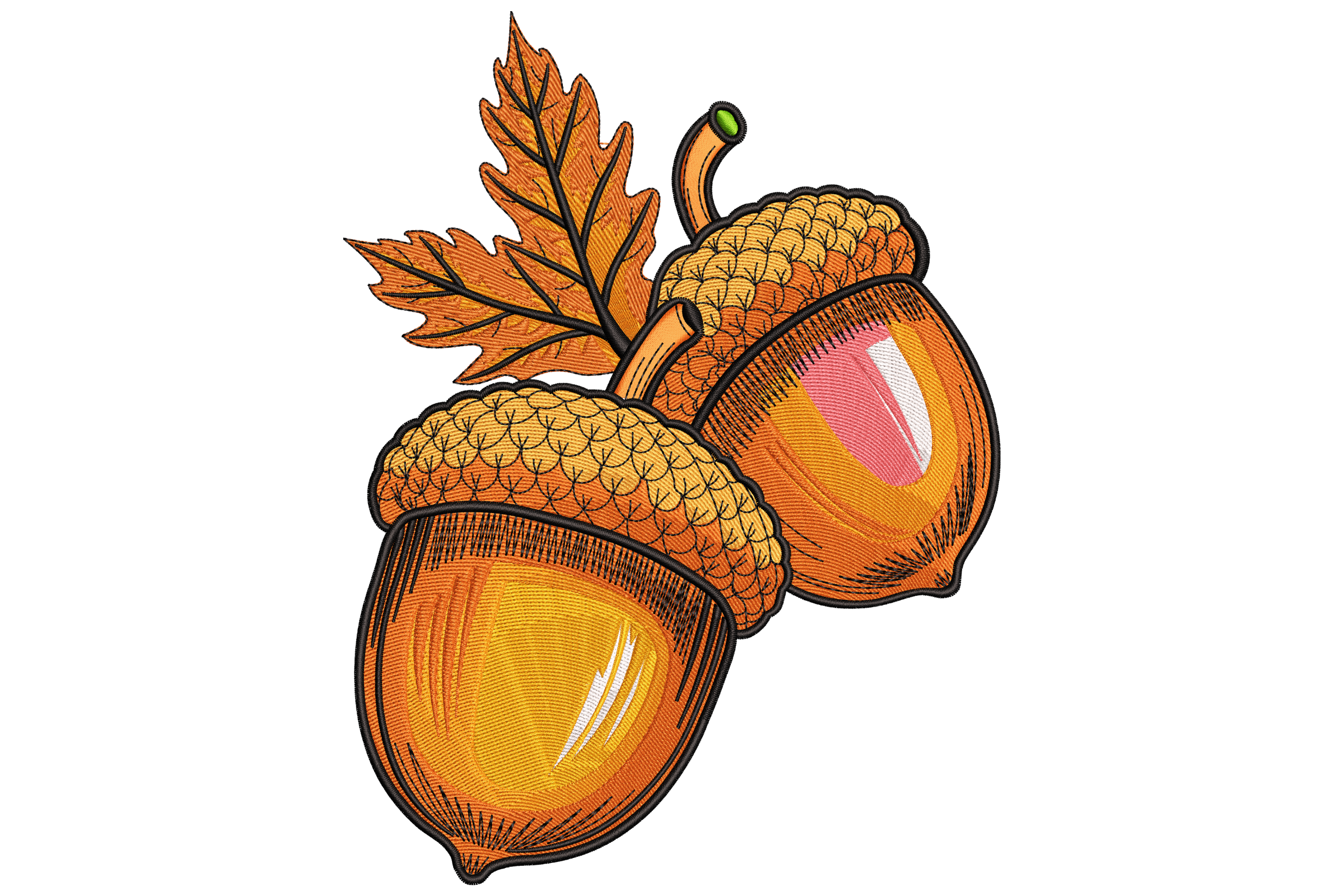 Acorn Embroidery Design – Fall & Nature-Inspired Stitch