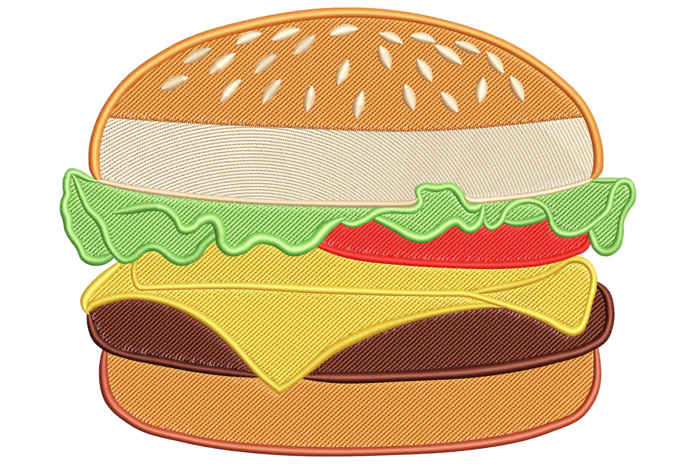 Free Cheeseburger Embroidery Design - Embroidery Lover