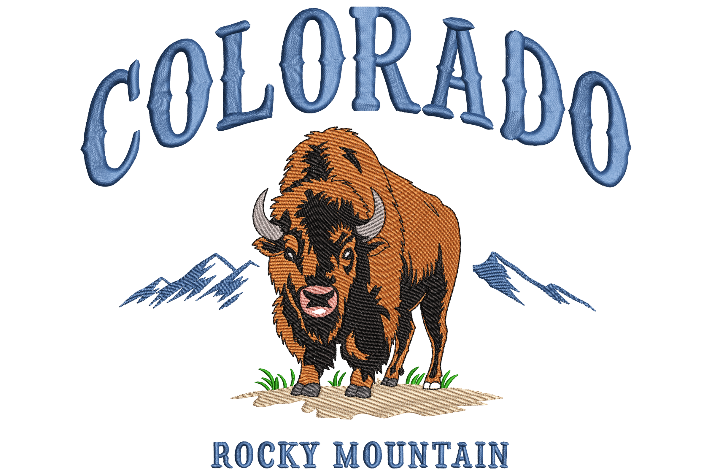 Free Colorado Rocky Mountain Bison Machine Embroidery Design